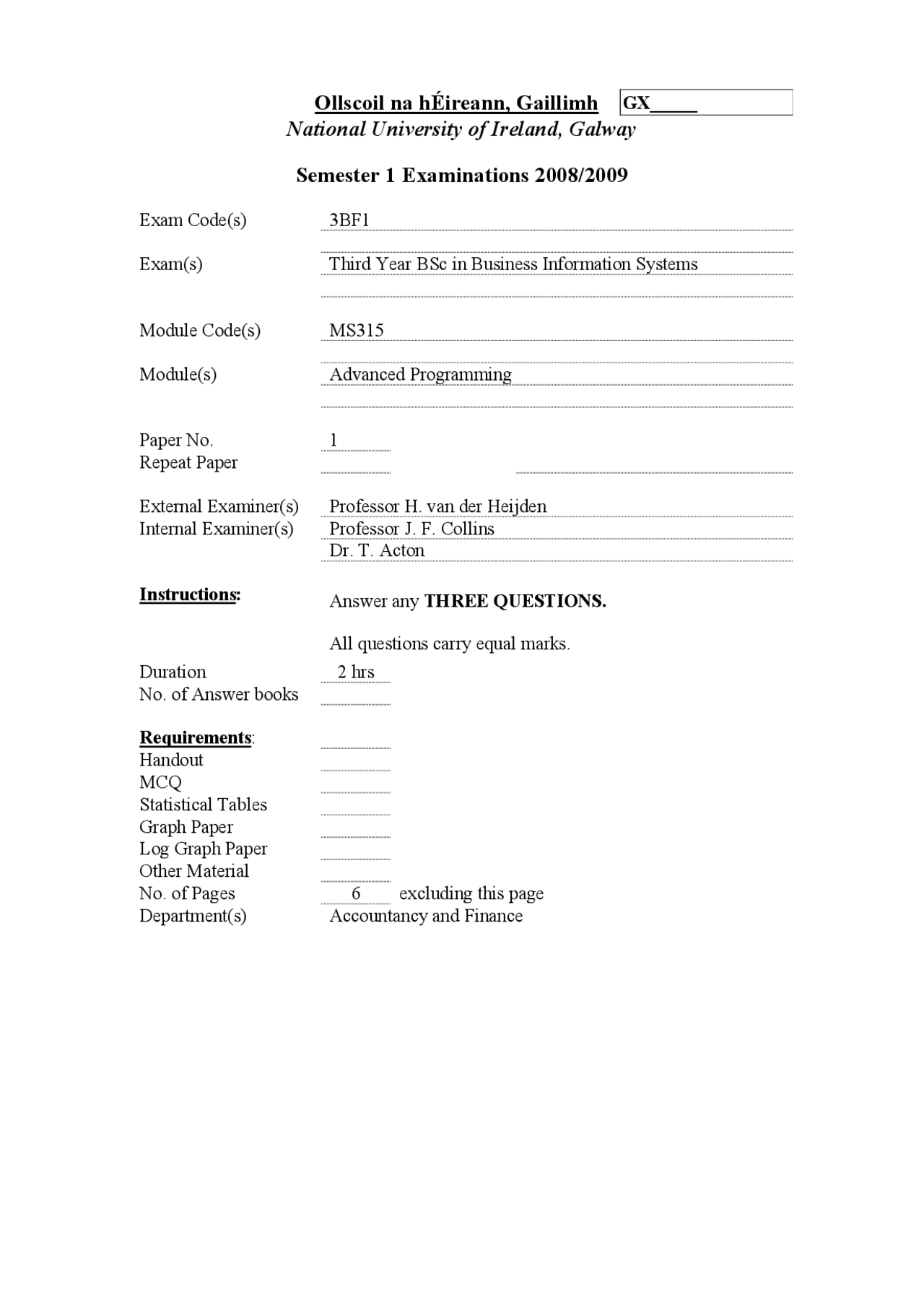 Transformation Advanced Programming Exam Exams Computer Programming Docsity