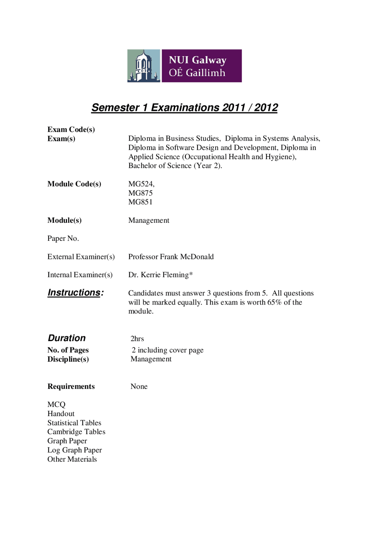 Evolution of the Irish Business - Management - Exam - Docsity