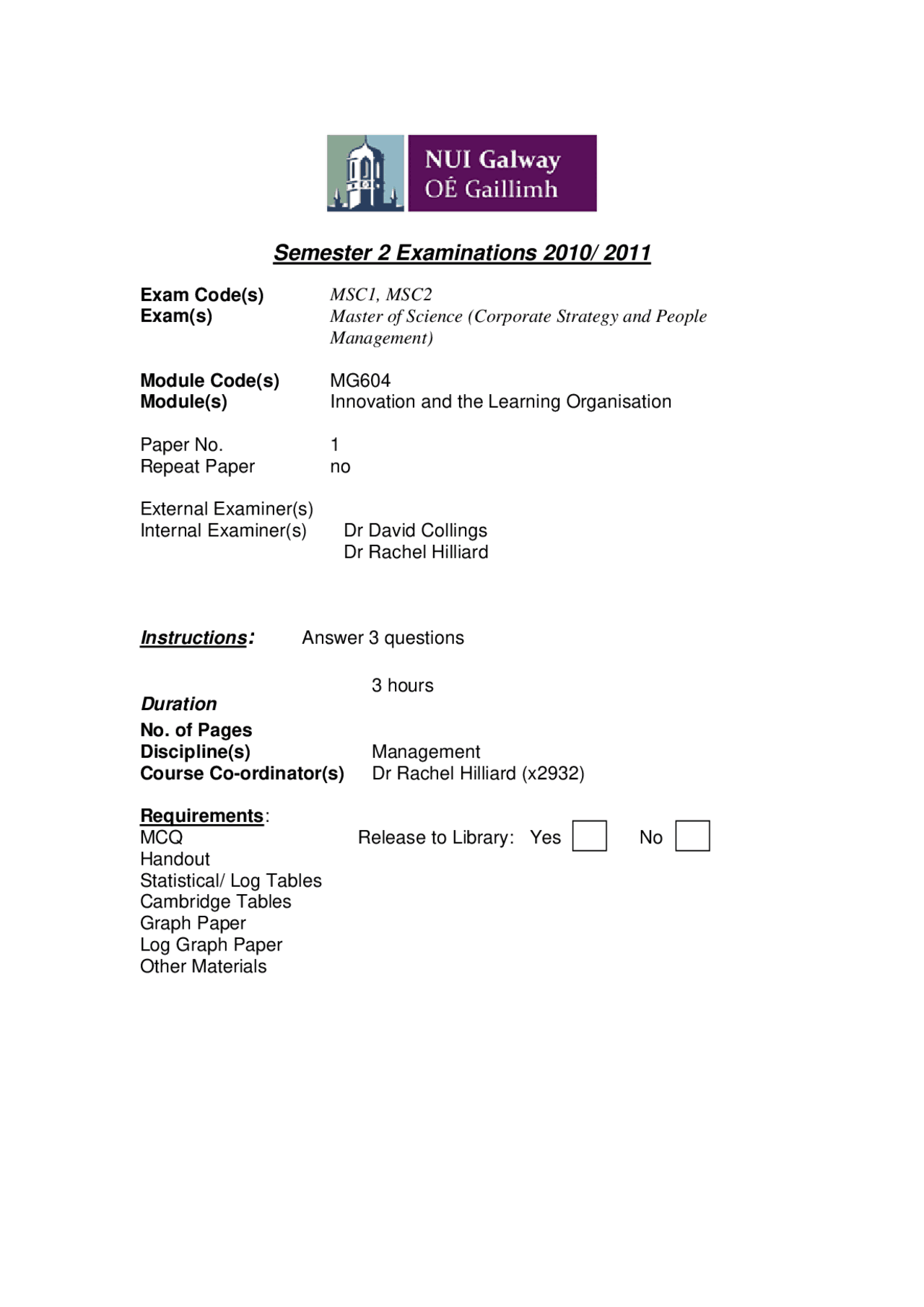 Knowledge Management Innovation And The Learning Organisation Exam