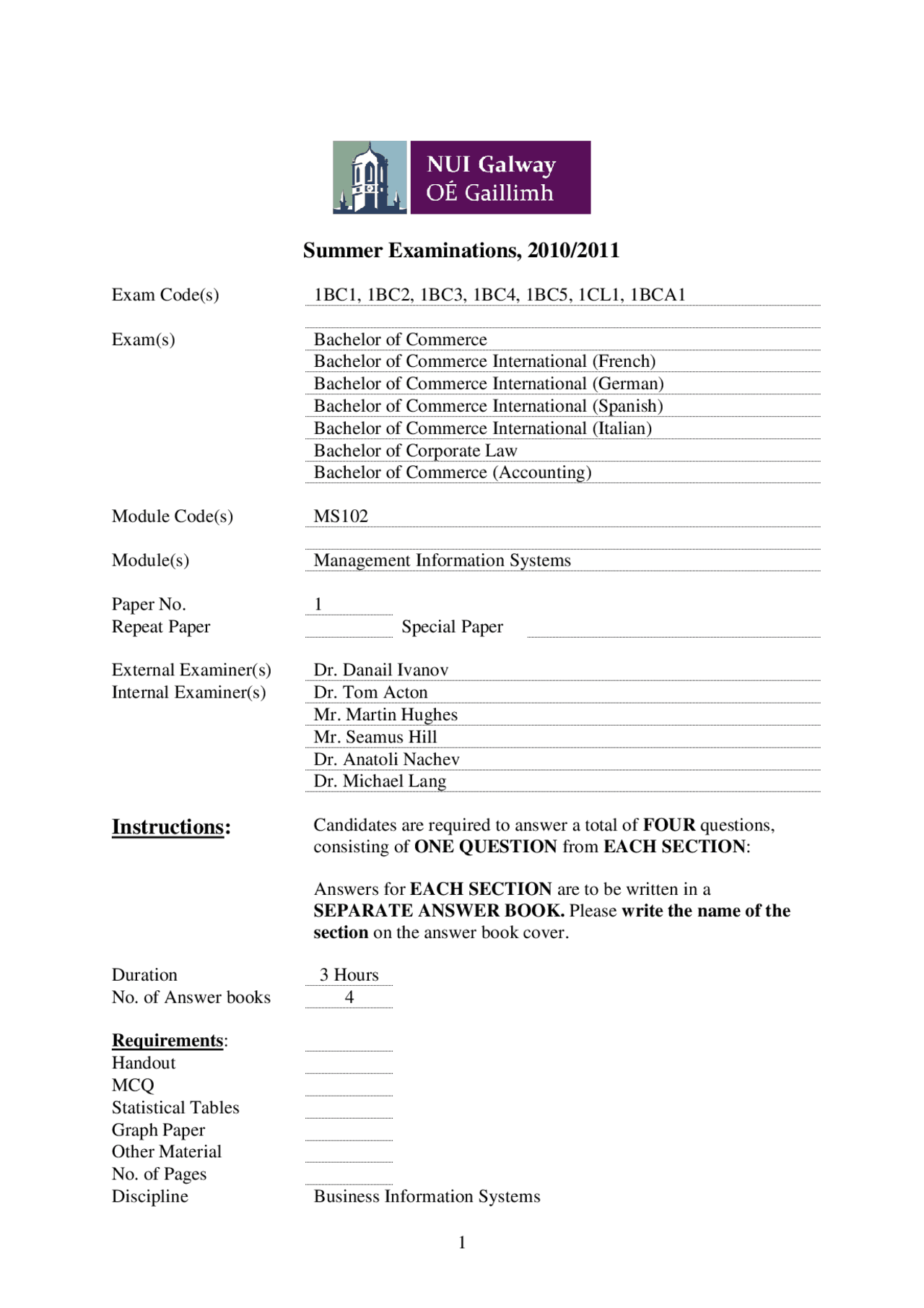 Michael Porter - Management Information Systems - Exam | Exams ...