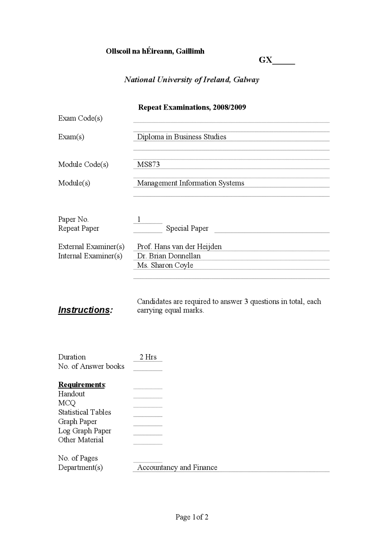Major Business Functions Management Information Systems Exam