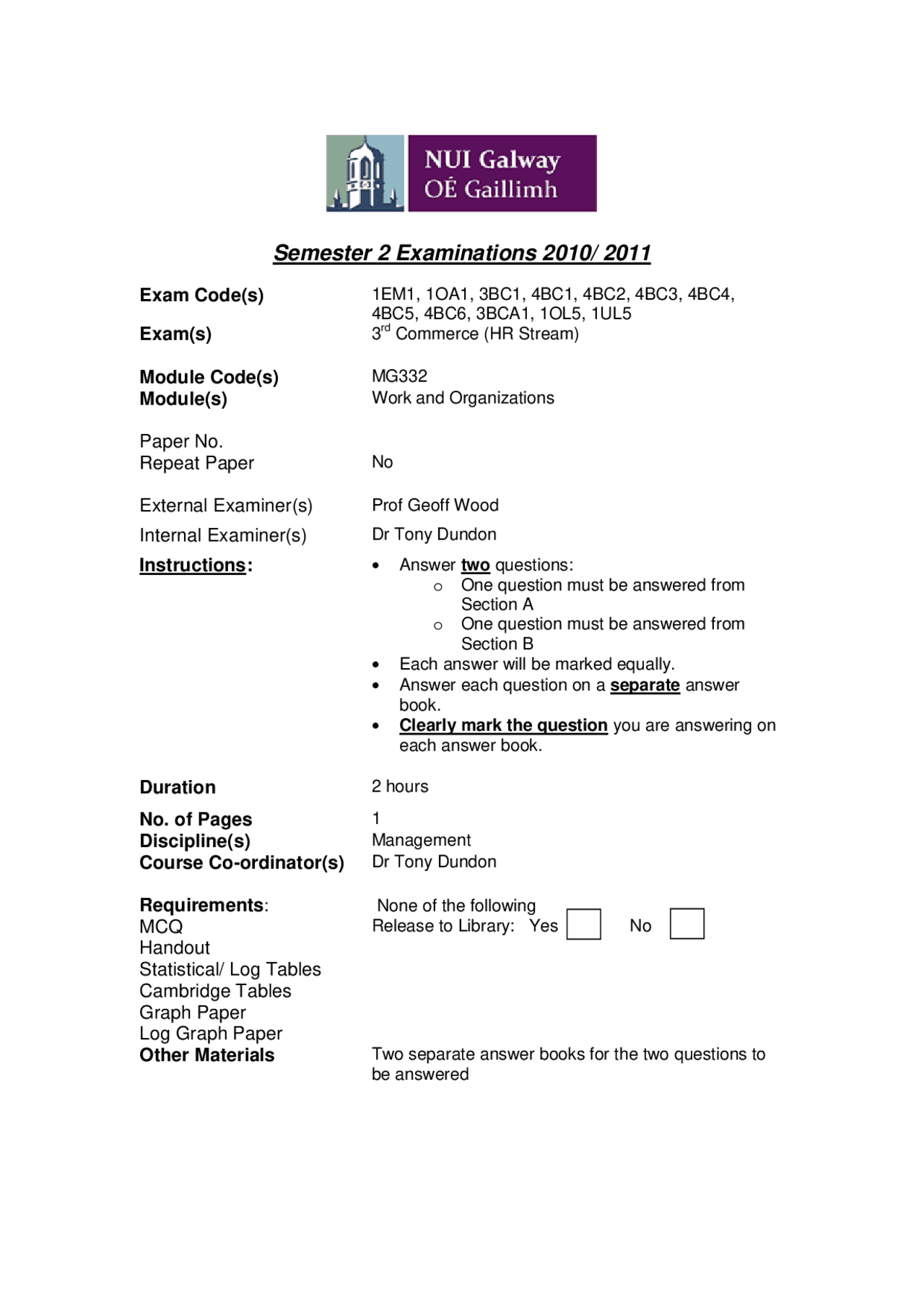 Societal Structures Work And Organisations Exam Docsity