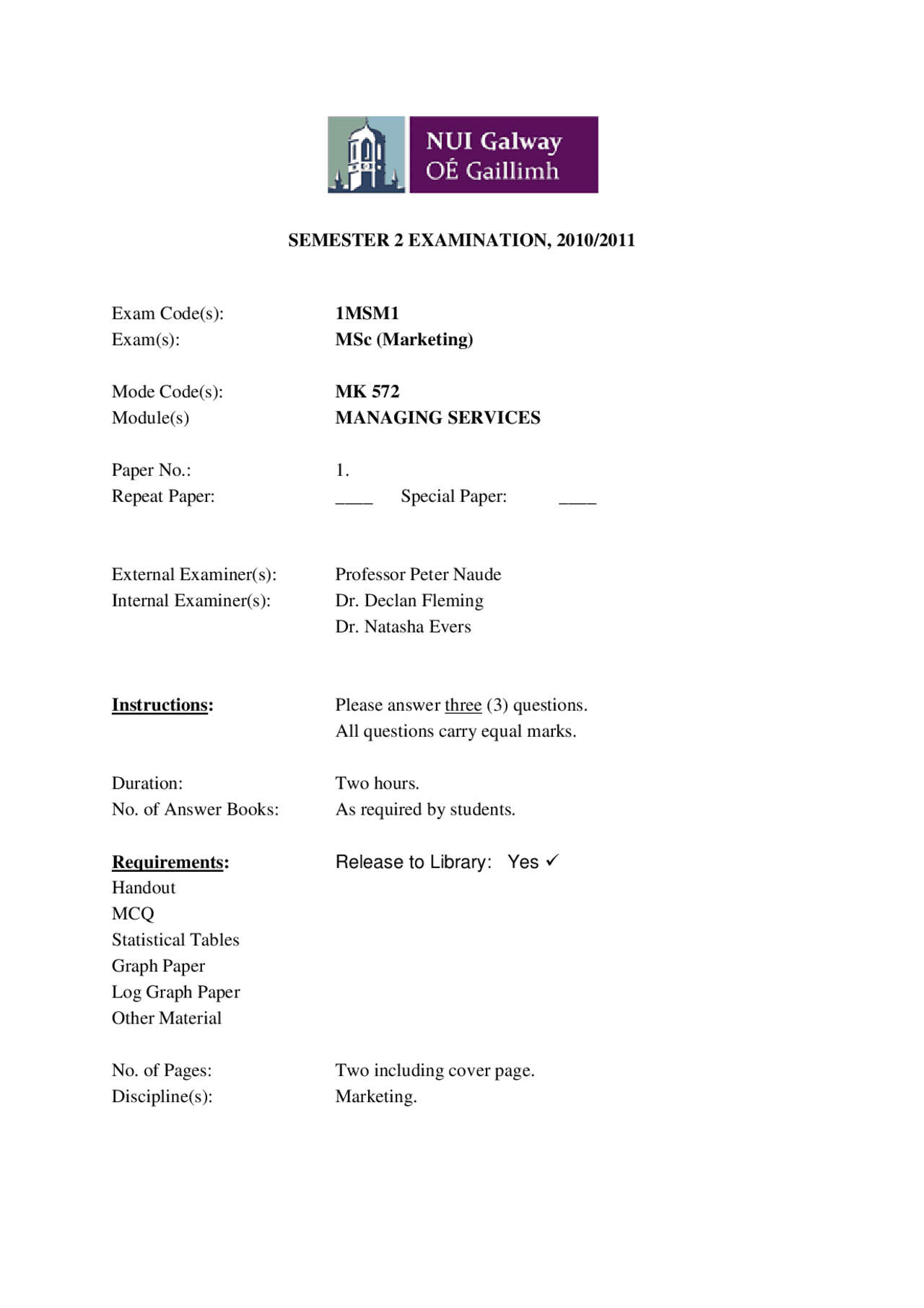 Service Concept Managing Services Exam Docsity