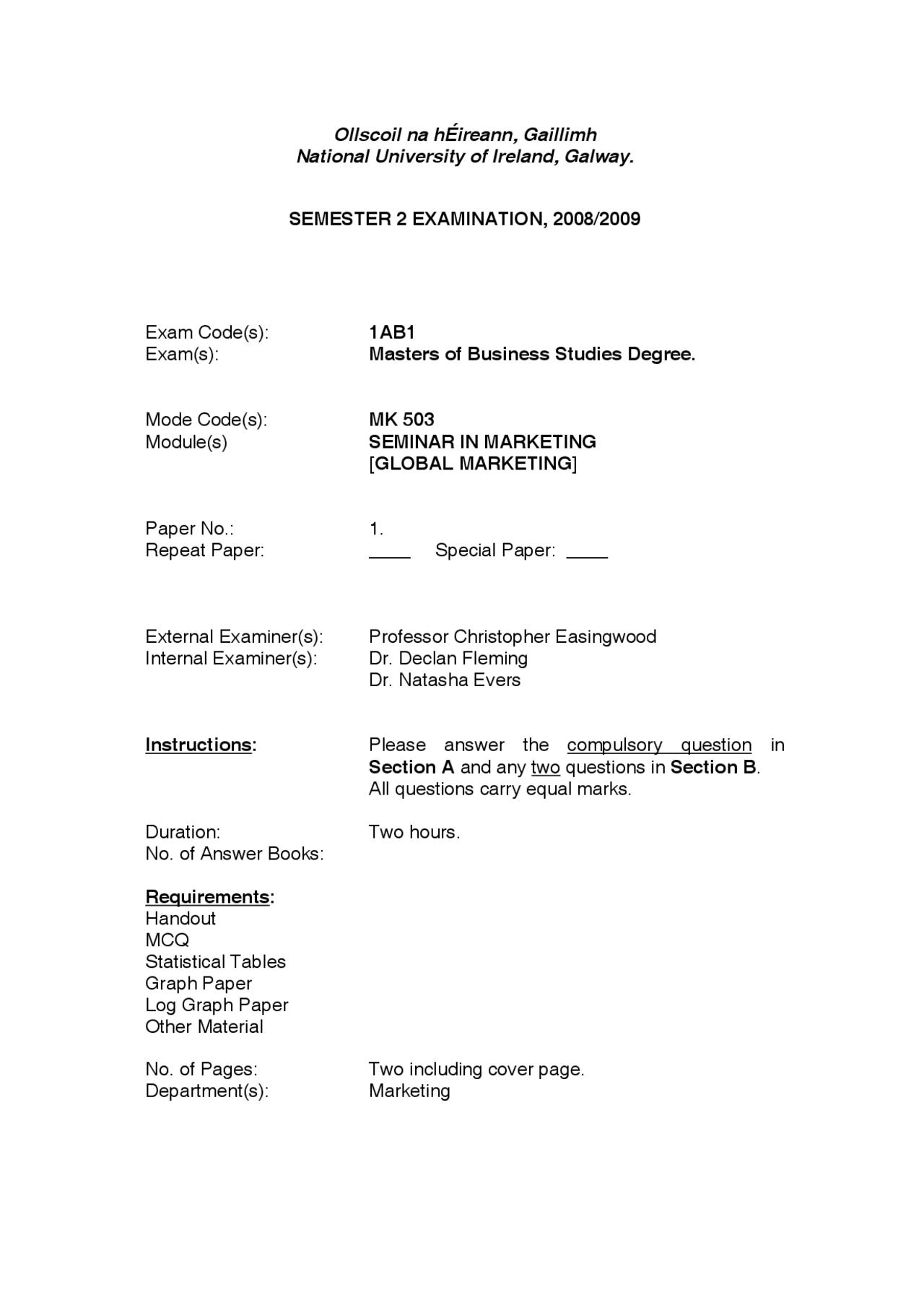 Large Scale Enterprises - Seminar in Marketing - Exam | Exams Marketing ...