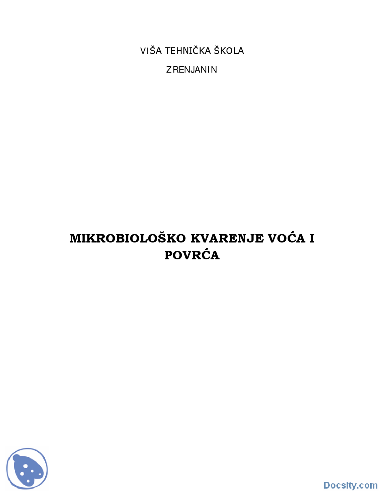 Mikrobiologija Voca I Povrca Mikrobiolosko Kvarenje Voca I Povrca