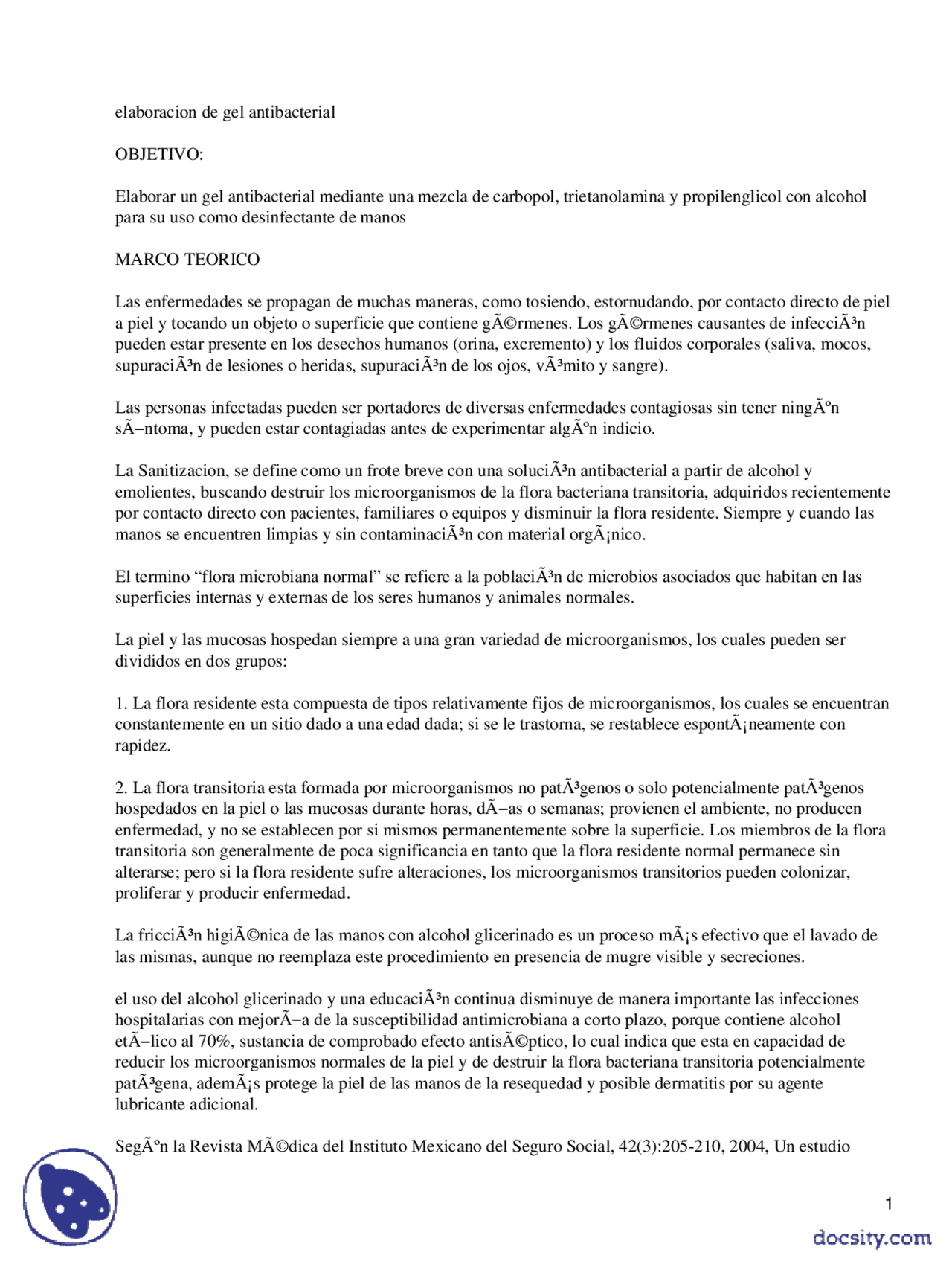 Elaboración gel antibacterial - Prácticas - Química - Enseñanzas Medias ...