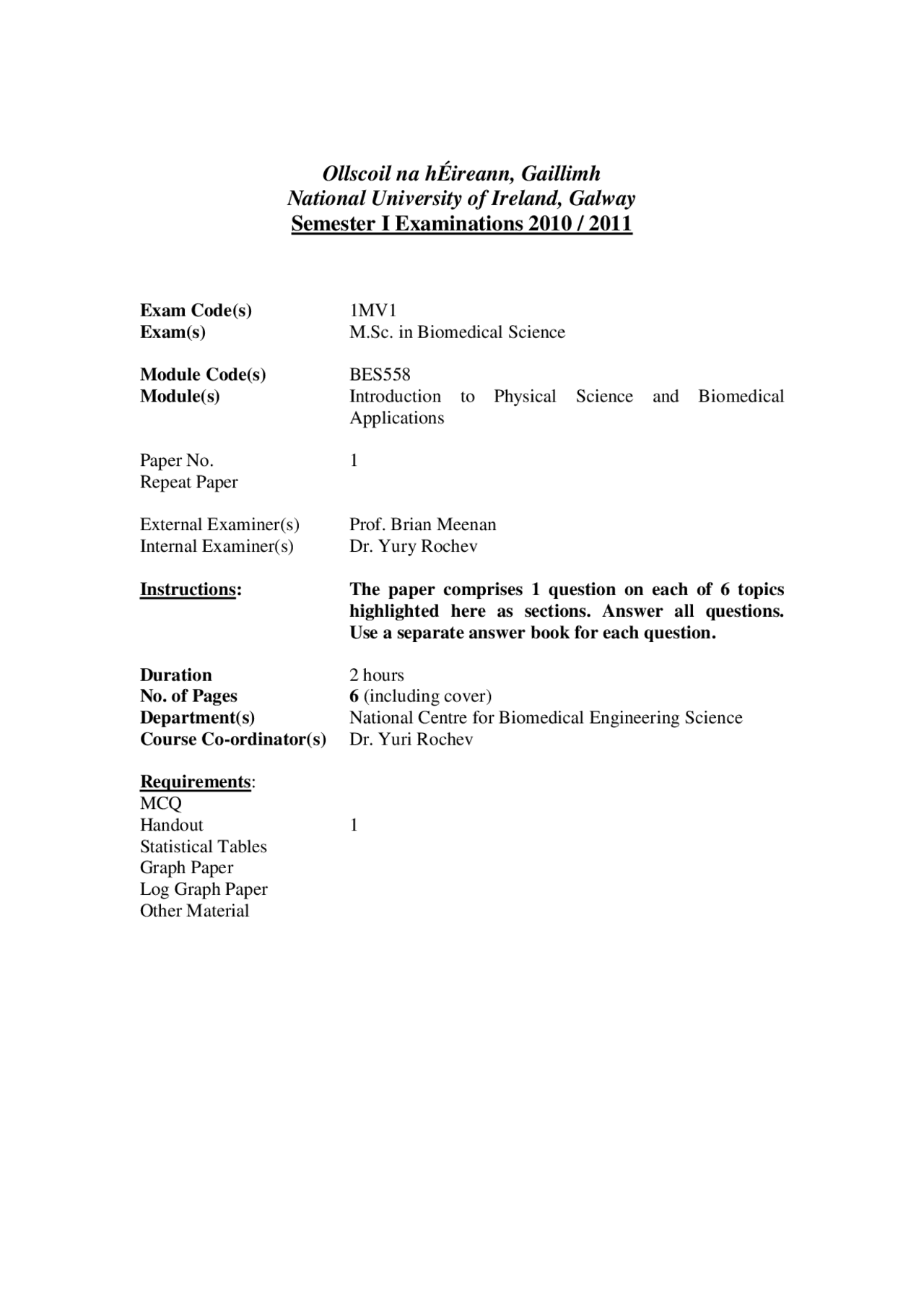 Introduction To Physical Sciences And Biomedical Applications Docsity