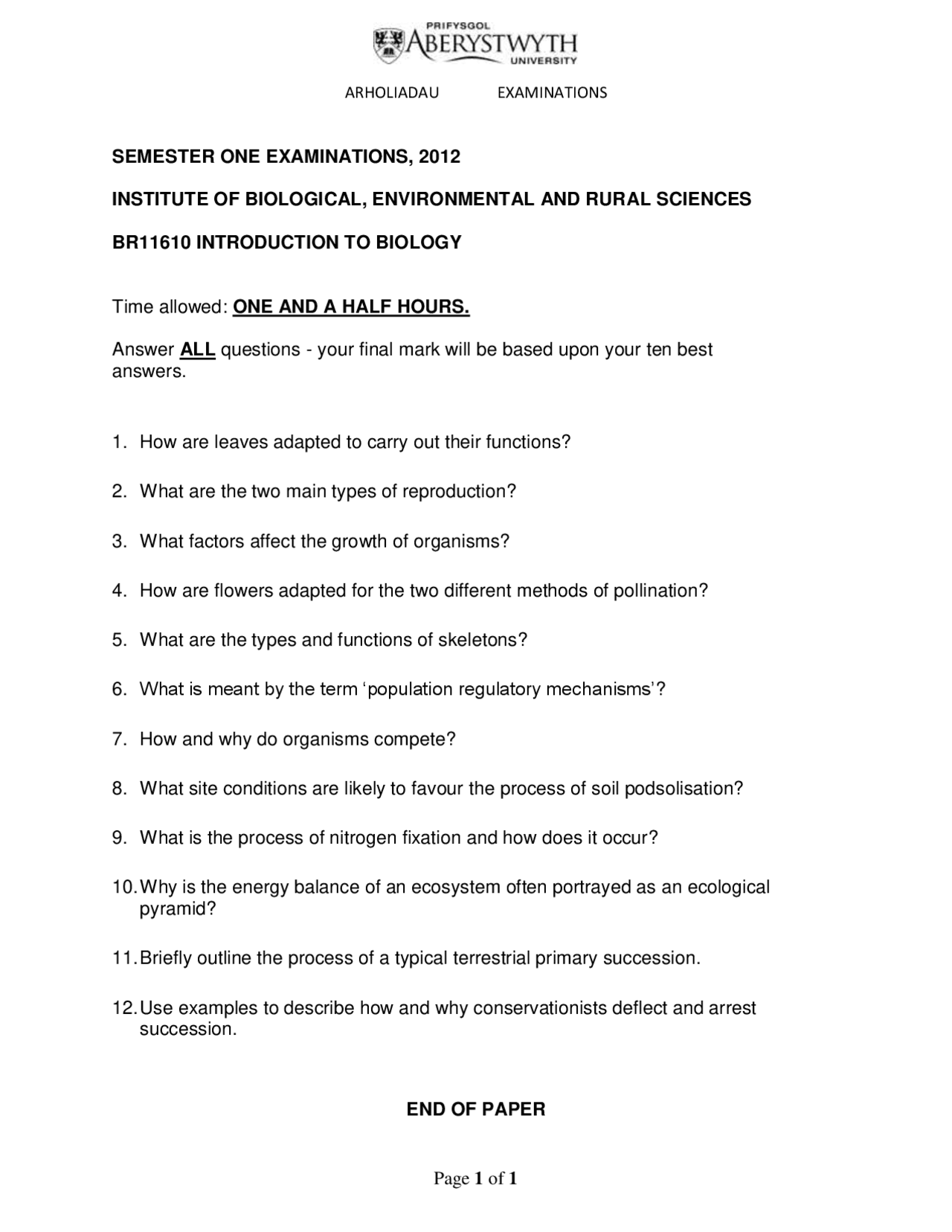 Types Of Reproduction Introduction To Biology Exam Docsity