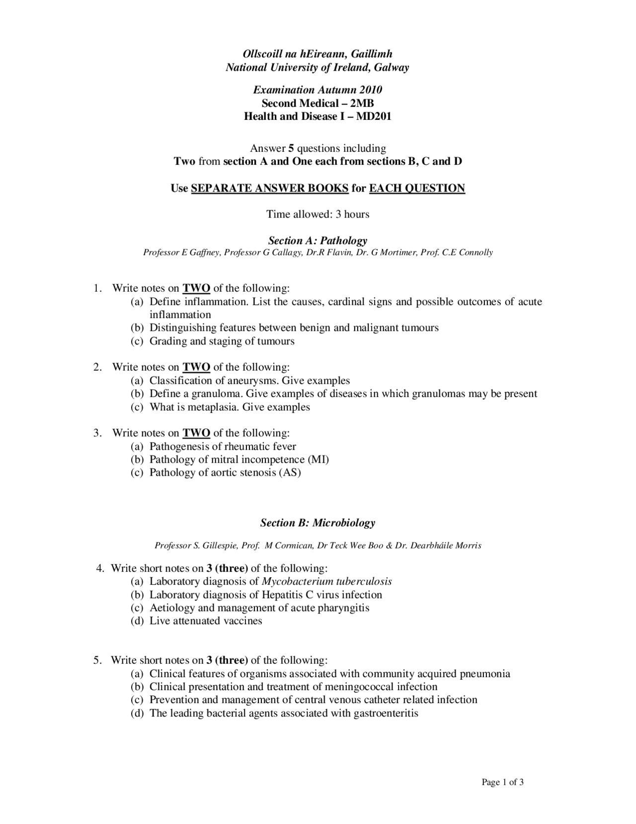 Cardinal Signs - Health and Disease - Exam | Exams Public Health | Docsity