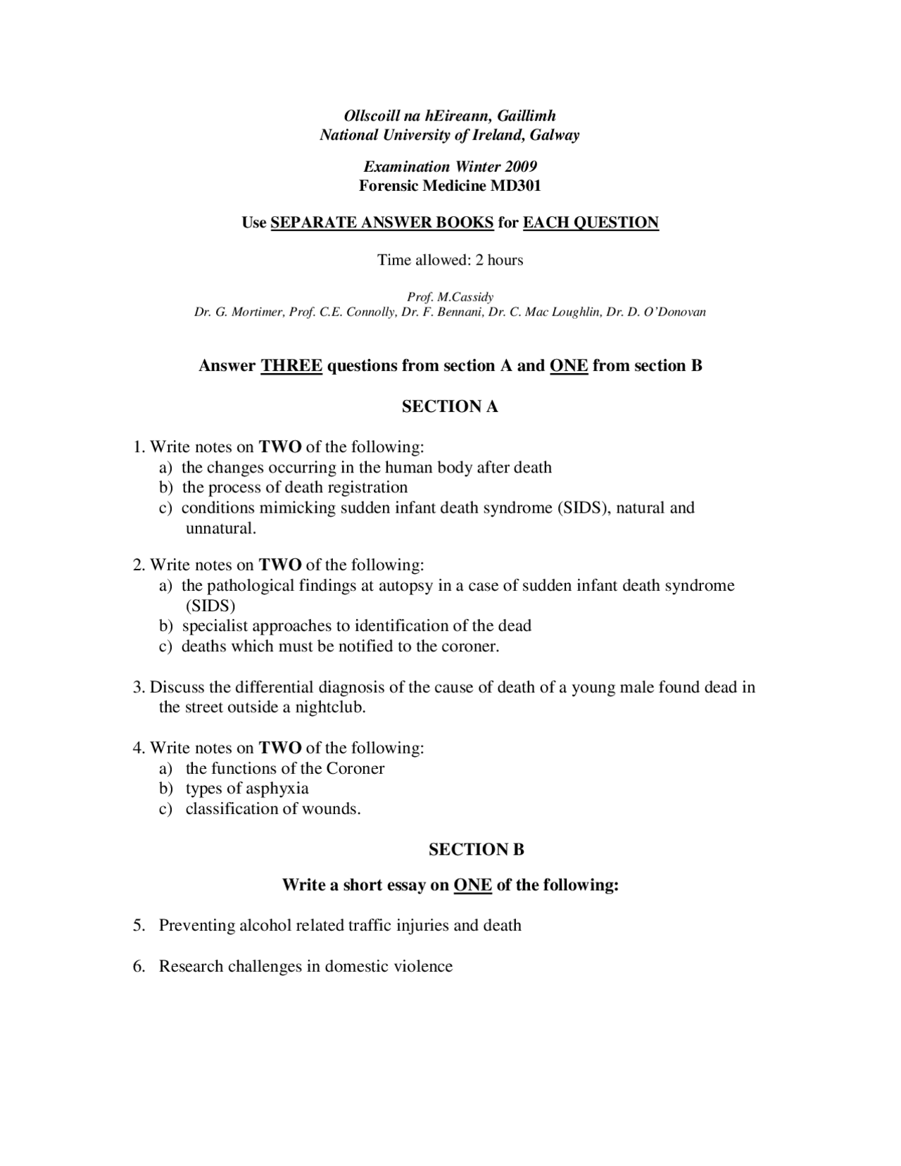 Death Registration - Forensic Medicine - Exam - Docsity