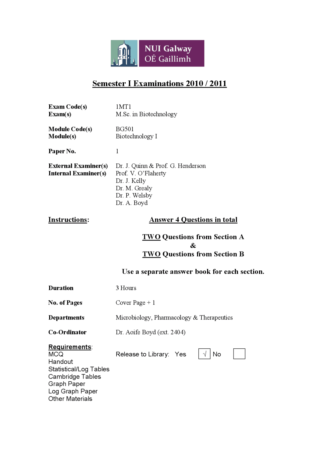 Molecular Mechanisms - Biotechnology - Exam - Docsity