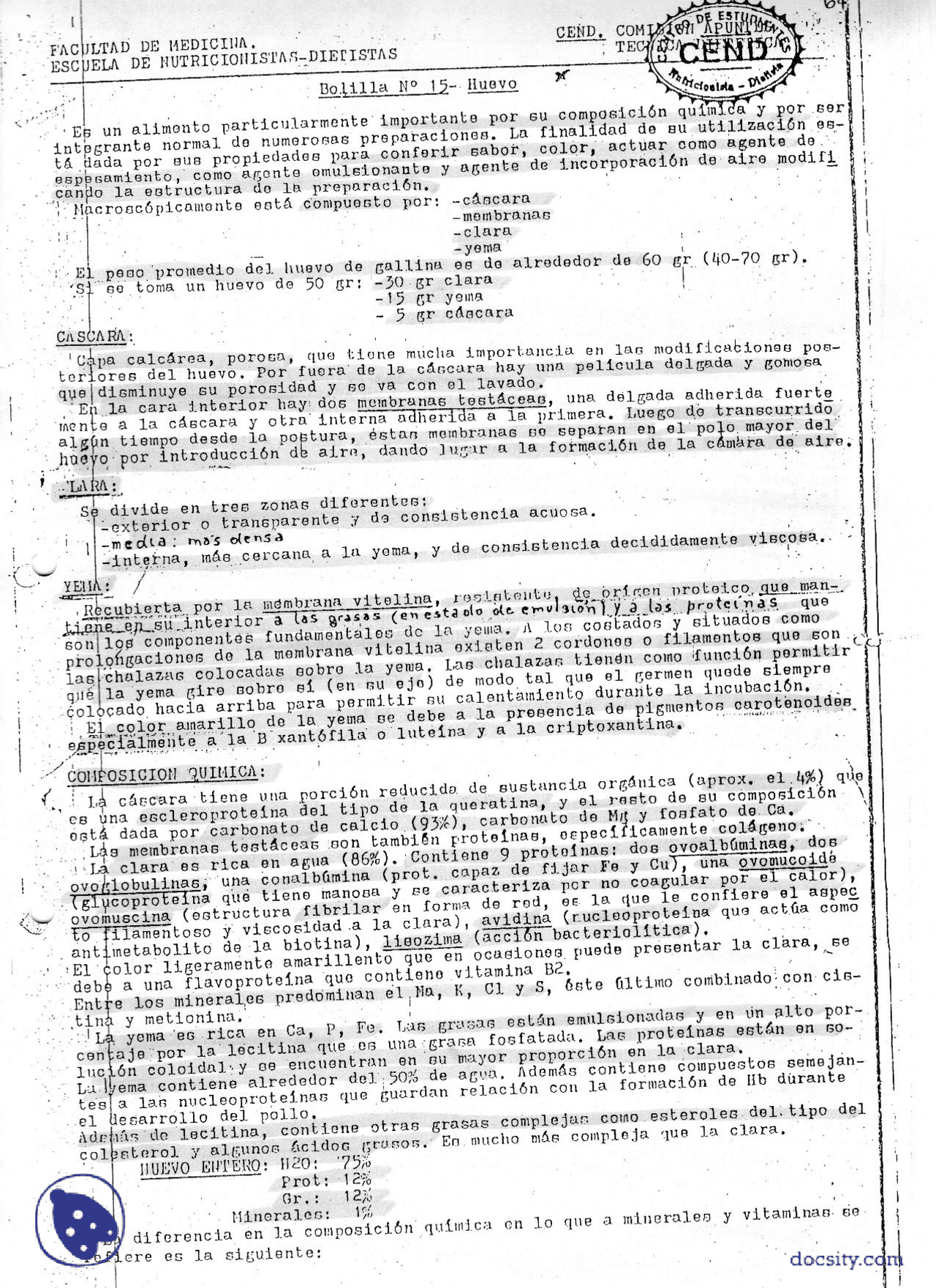 Huevos Apuntes Nutrición Y Alimentación Docsity