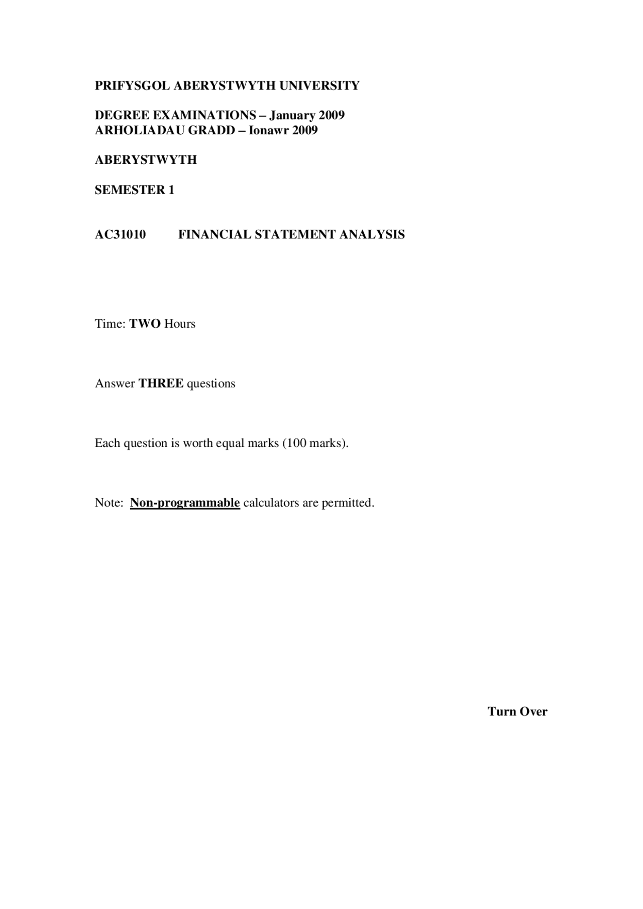 Goodwill - Financial Statement Analysis - Past Exam - Docsity