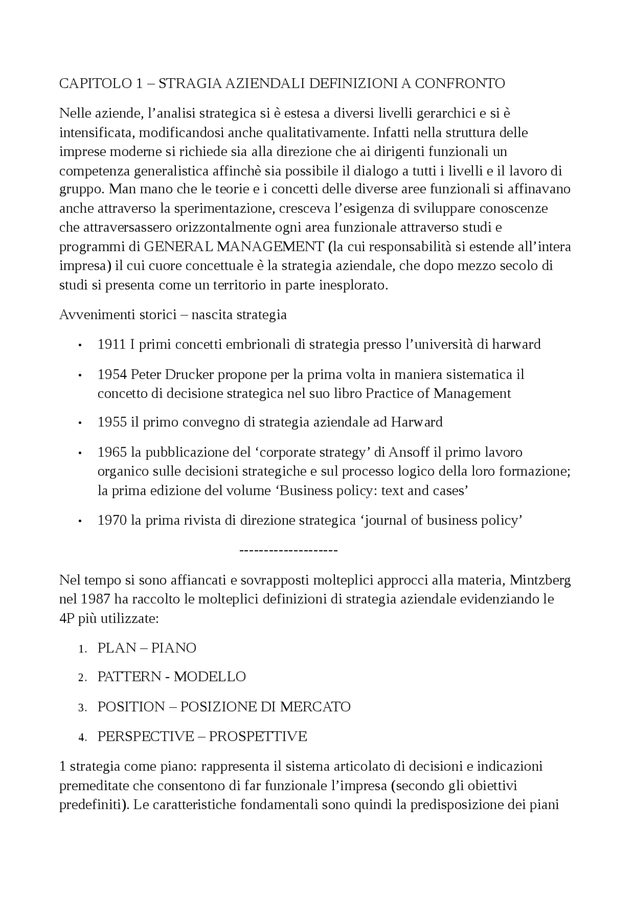 Riassunto Esame Strategia Dimpresa Prof Minoja Unimore Docsity