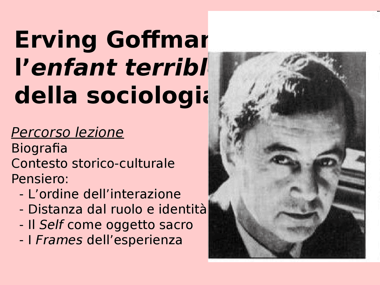 Erving Goffman Slides Di Sociologia Docsity
