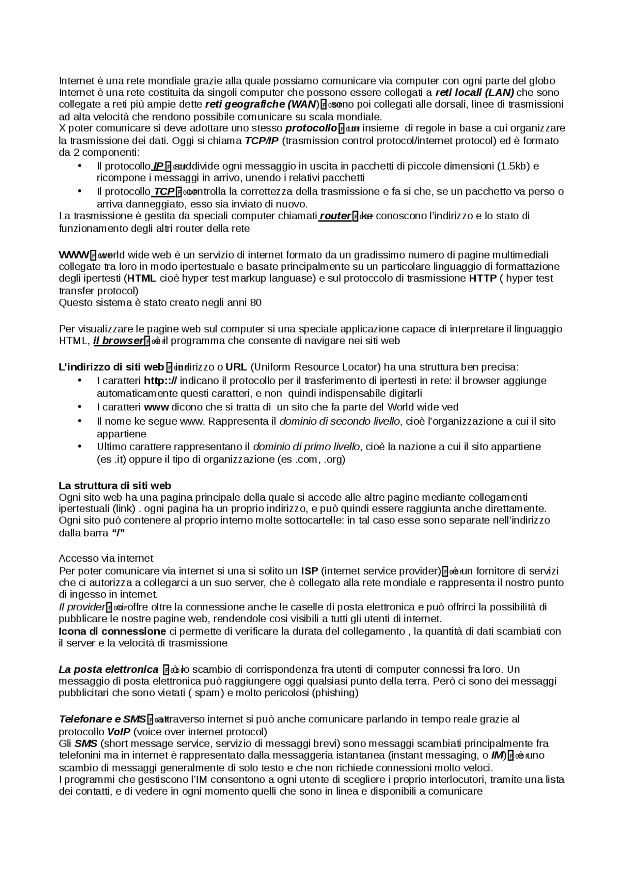 La Struttura Di Internet Appunti Di Sistemi Informatici Docsity