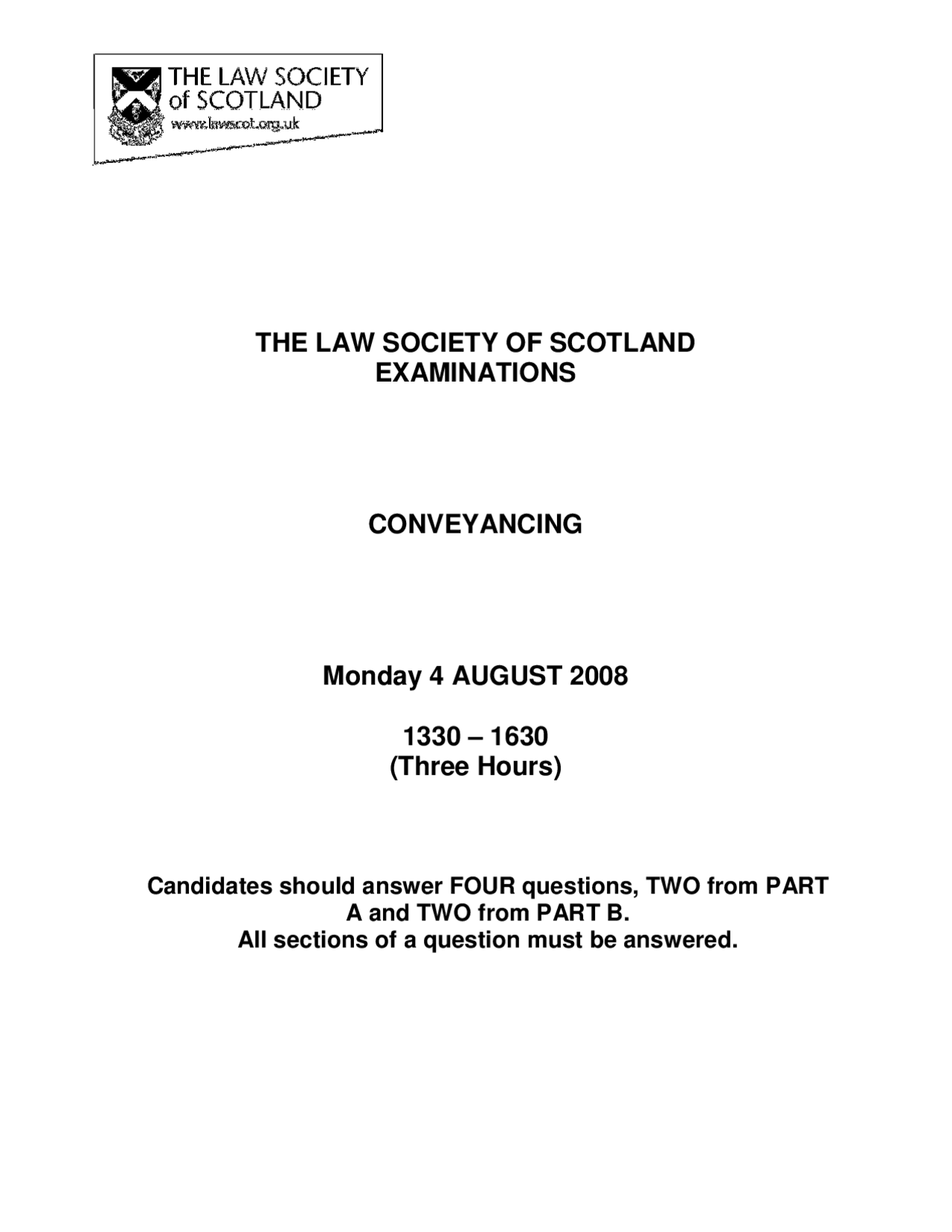 Conveyancing Transaction - Introduction to Conveyancing - Past Exam ...