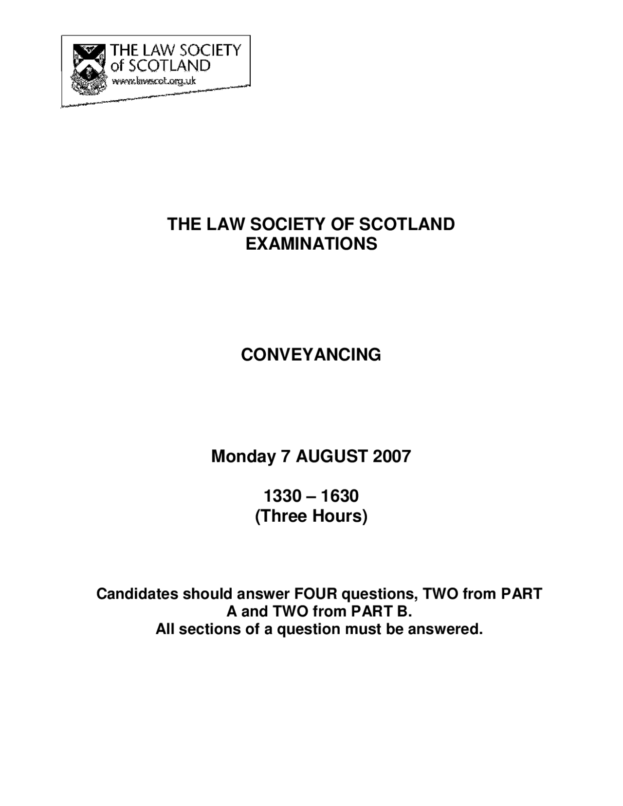 Standard Security Introduction To Conveyancing Past Exam Docsity