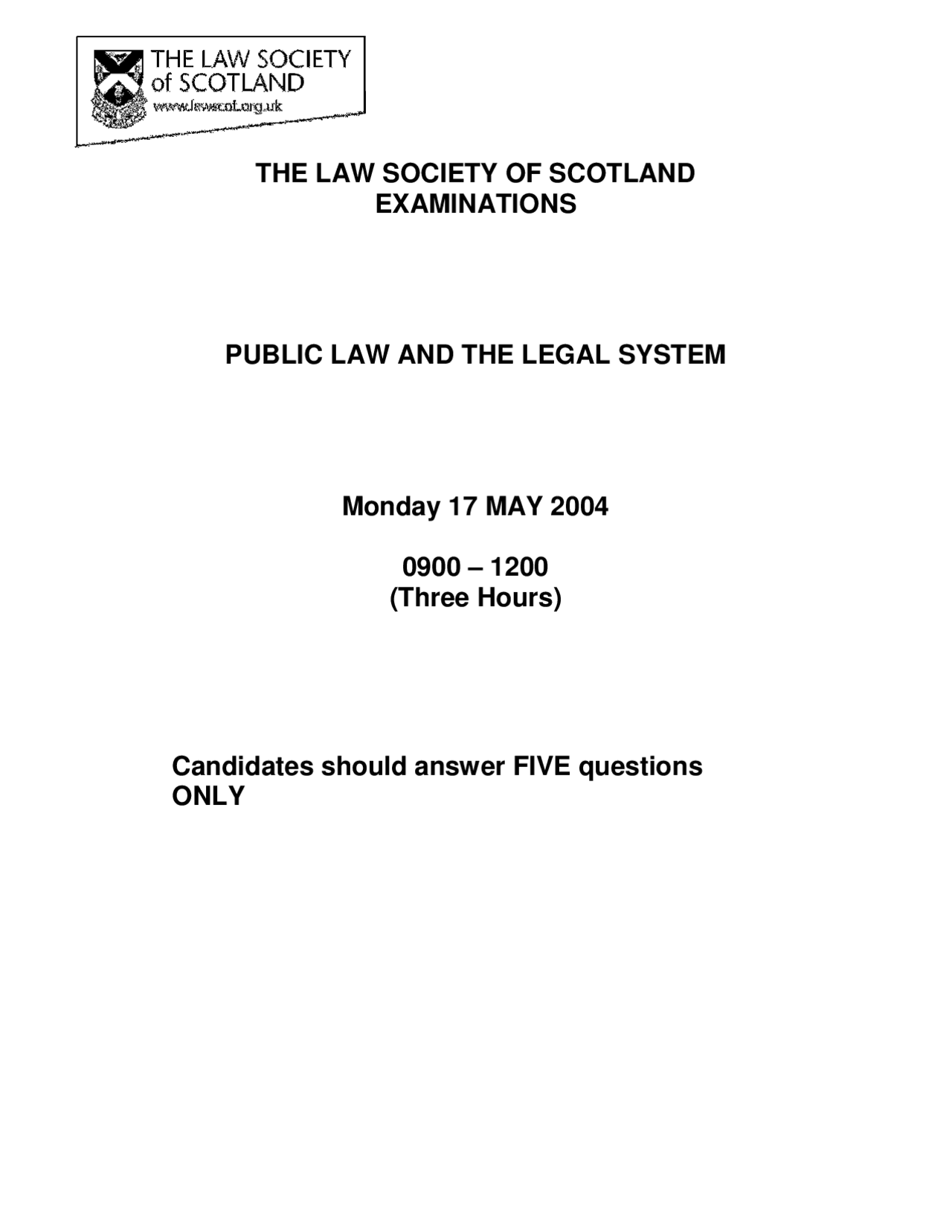Statutory Provision - Public Law and Legal System - Past Exam - Docsity