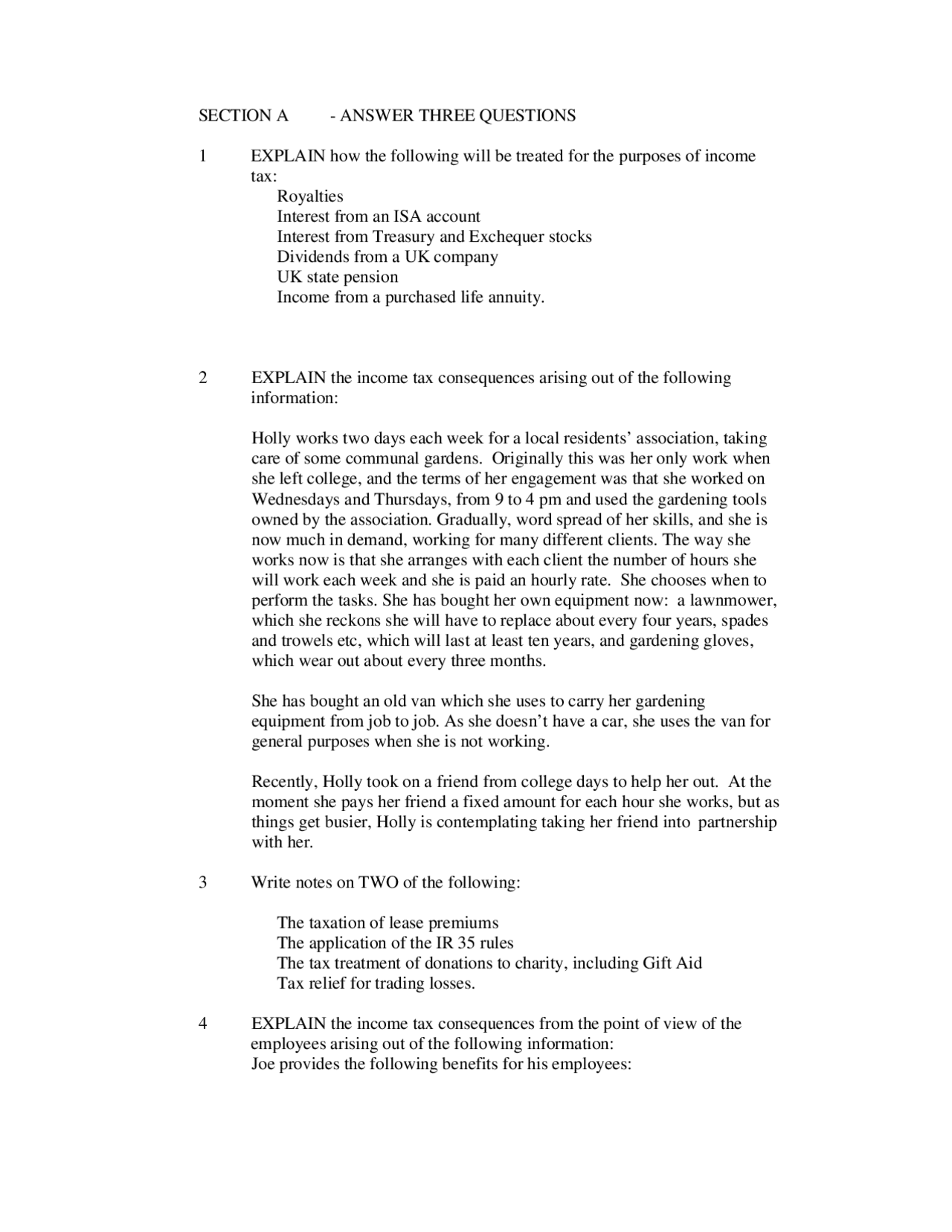 Purposes Of Income Tax Introduction To Taxation Past Exam Docsity