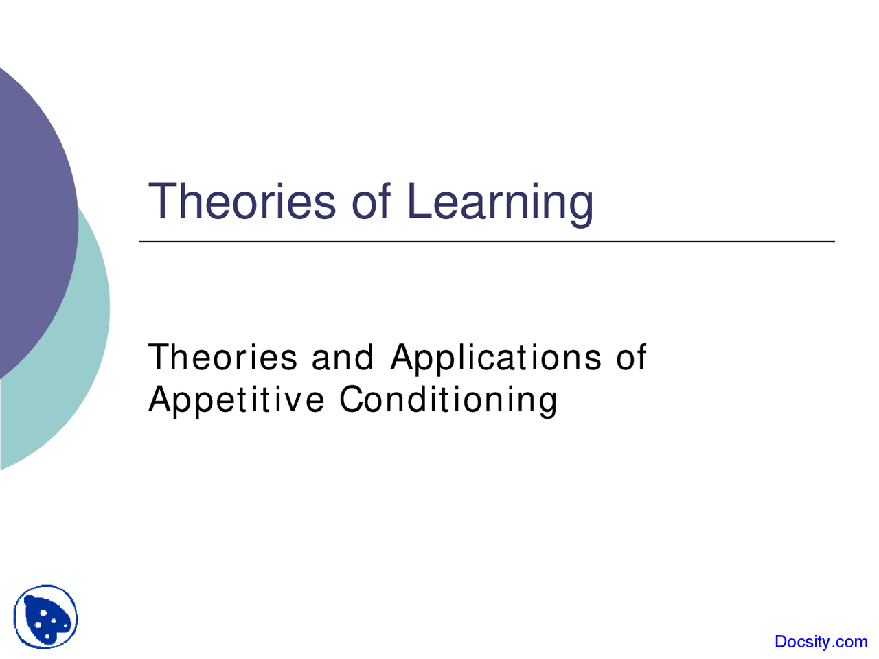 Theories and Applications of Appetitive Conditioning - Theories of ...