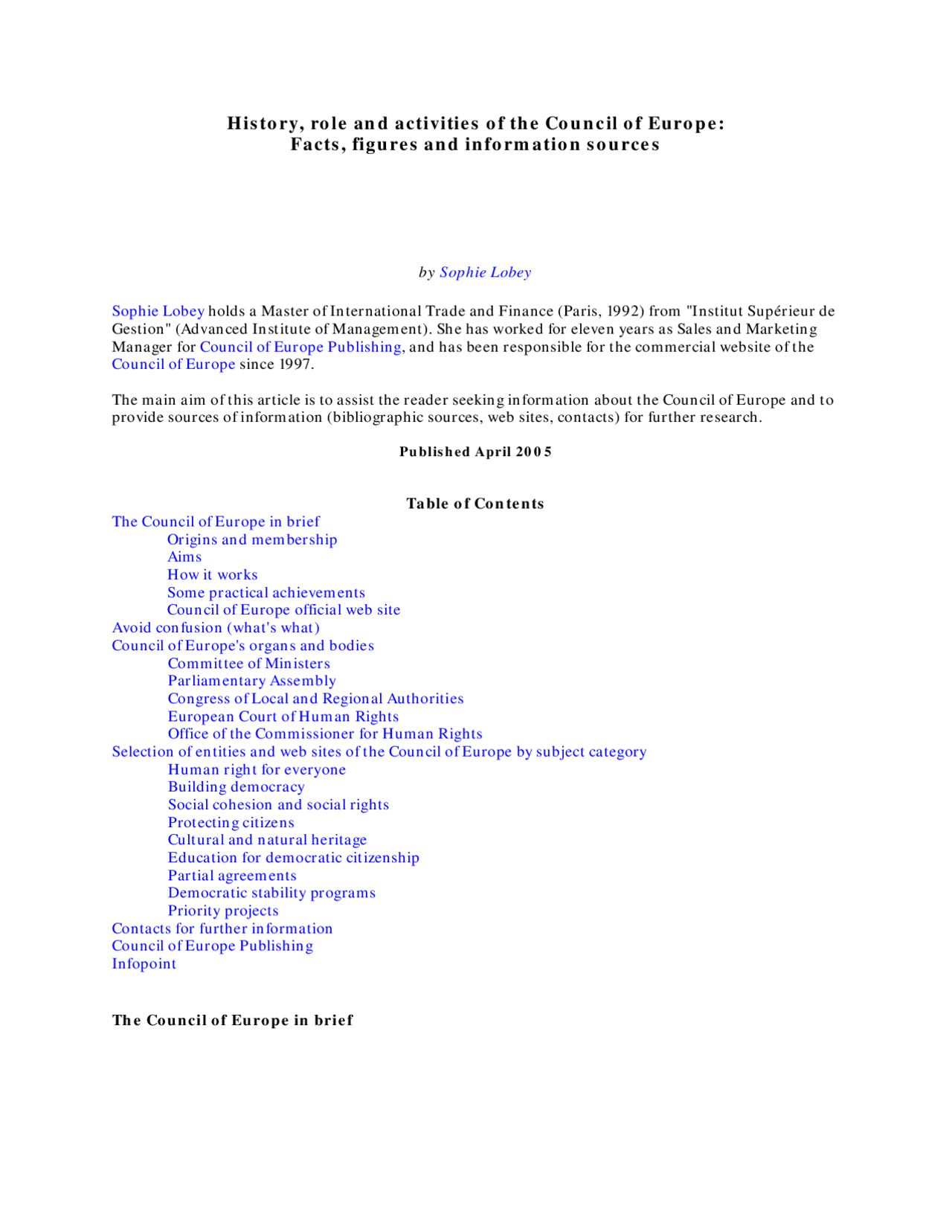 History Role And Activities Of Council Bussiness Law Notes Docsity