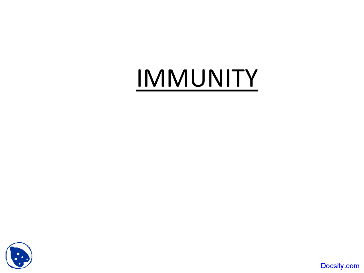 Introduction To Immunity Introduction To Immurology Lecture Slides