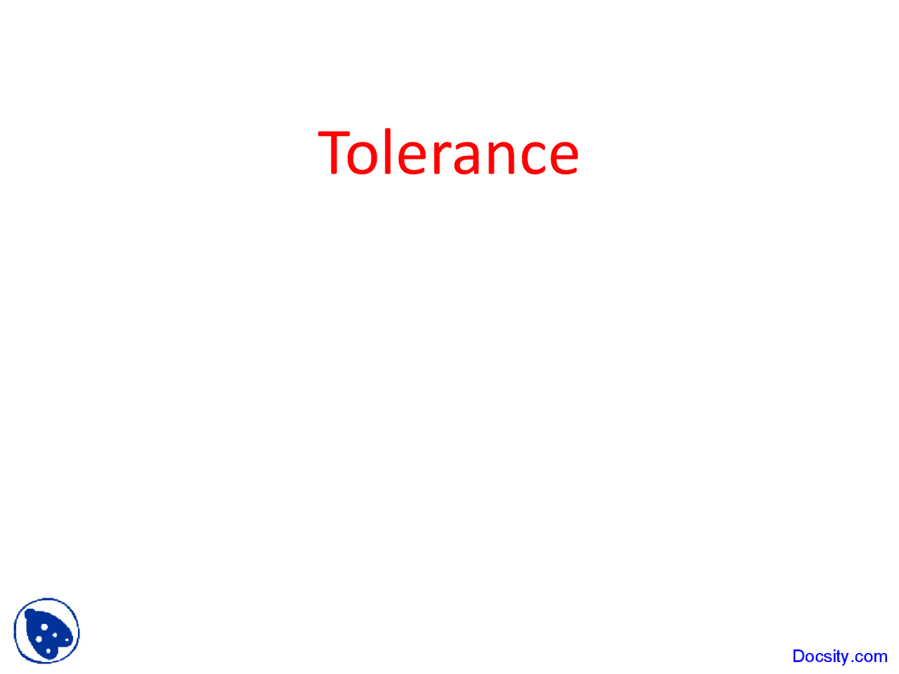 Introduction To Tolerance Introduction To Immurology Lecture Slides