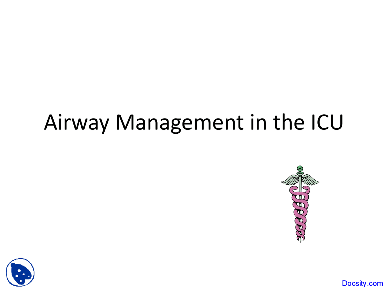 Airway Management In Icu Internal Medicine Lecture Slides Docsity
