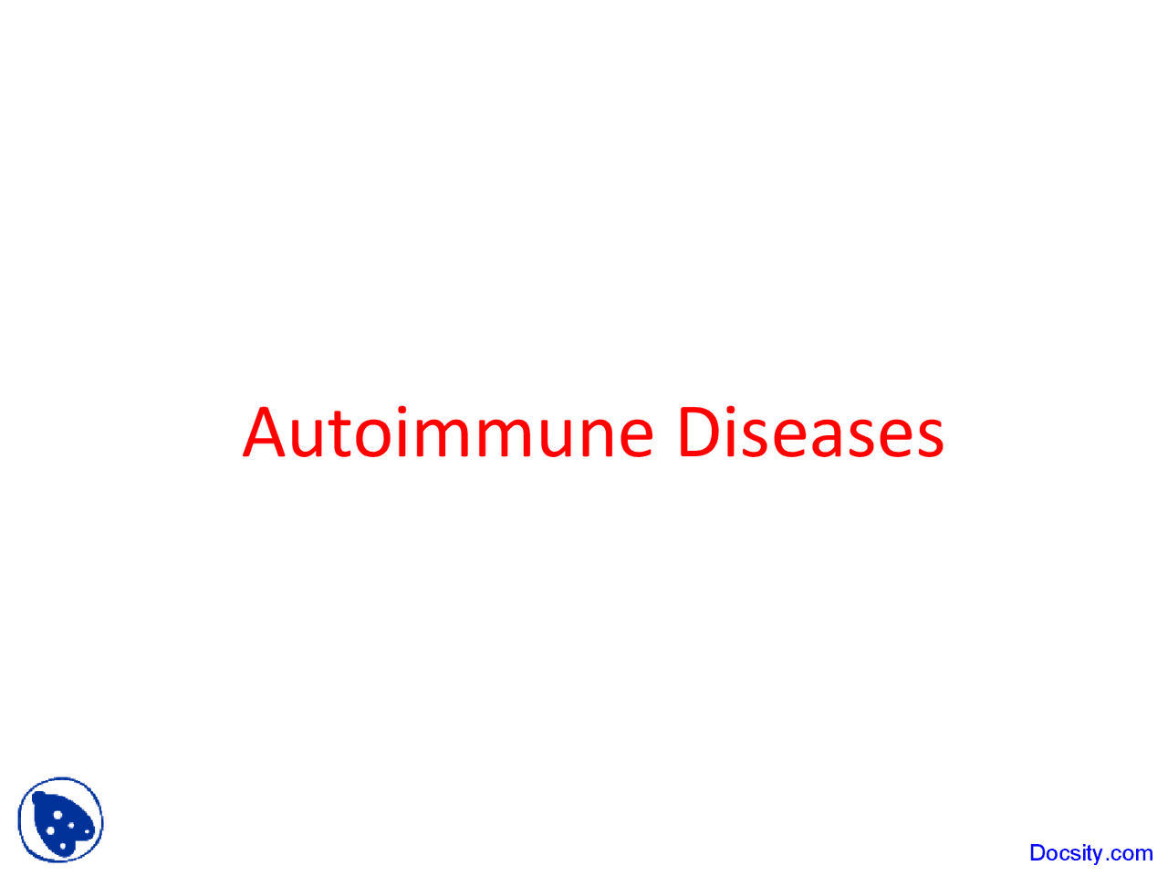 Autoimmune Diseases Introduction To Immurology Lecture Slides Docsity