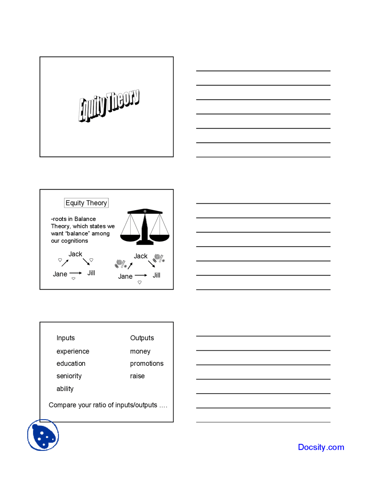 Equity Theory - Social Psychology - Lecture Slides - Docsity