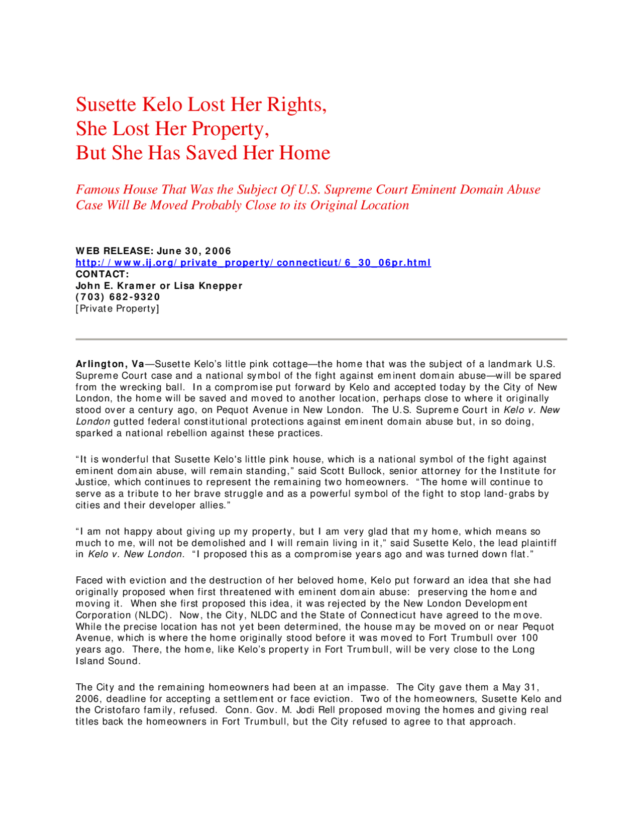 Kelo Case - Law - Case Study - Docsity