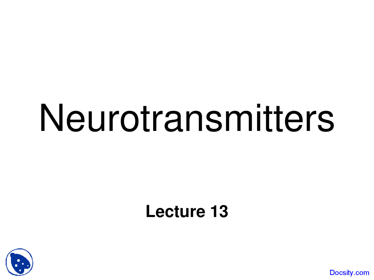 Neurotransmitters Introduction To Neurology Lecture Slides Docsity