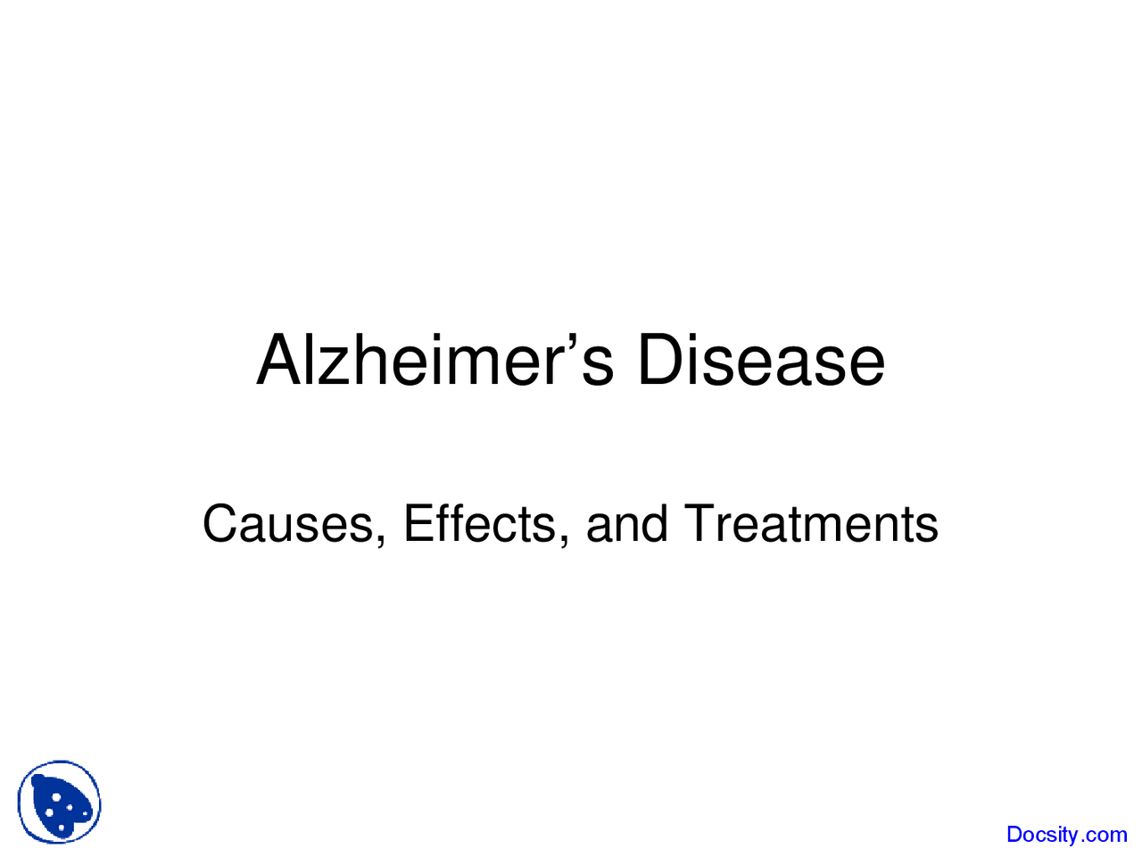 Alzheimer Disease - Introduction to Neurology - Lecture Slides | Slides ...