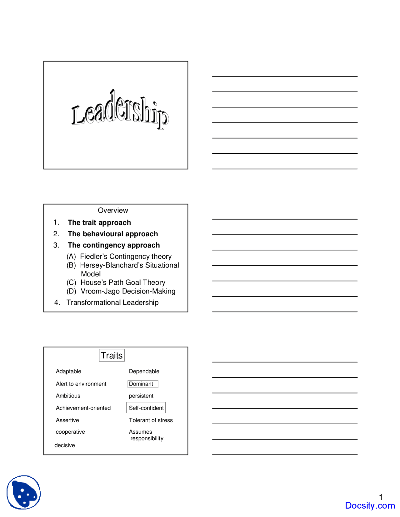 Leadership Social Psychology Lecture Slides Docsity