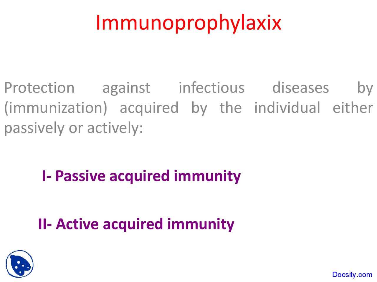 Immunoprophylaxix Introduction To Immurology Lecture Slides Docsity