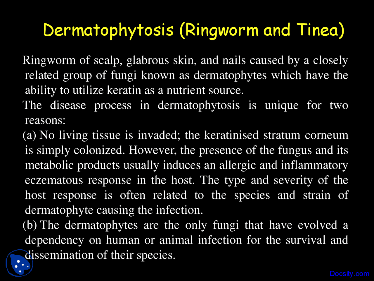 Ringworm And Tinea Dermatology Lecture Slides Docsity