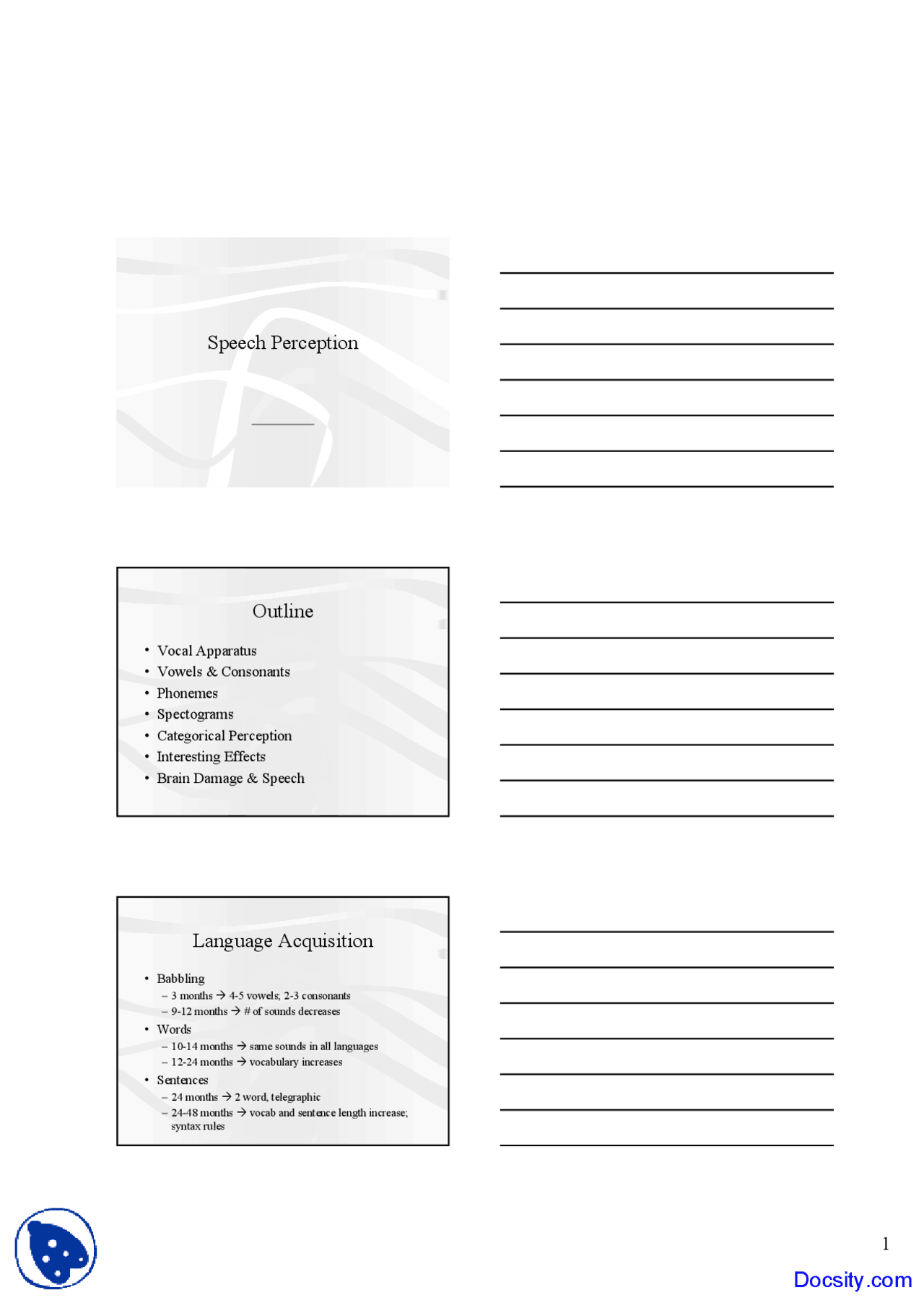 Speech Perception Introduction To Sensation And Perception Lecture