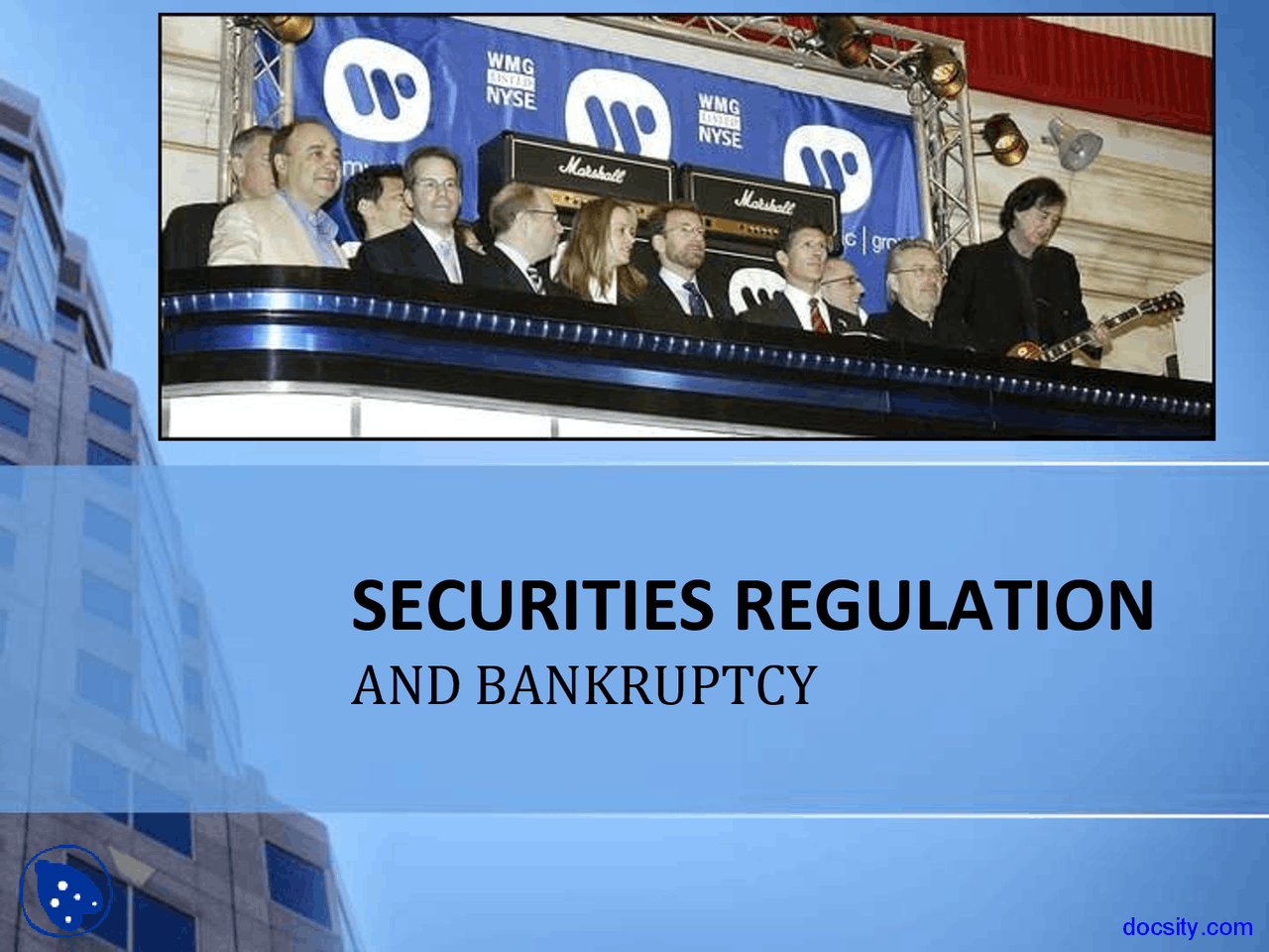 Securities Regulation Law Lecture Slides Docsity