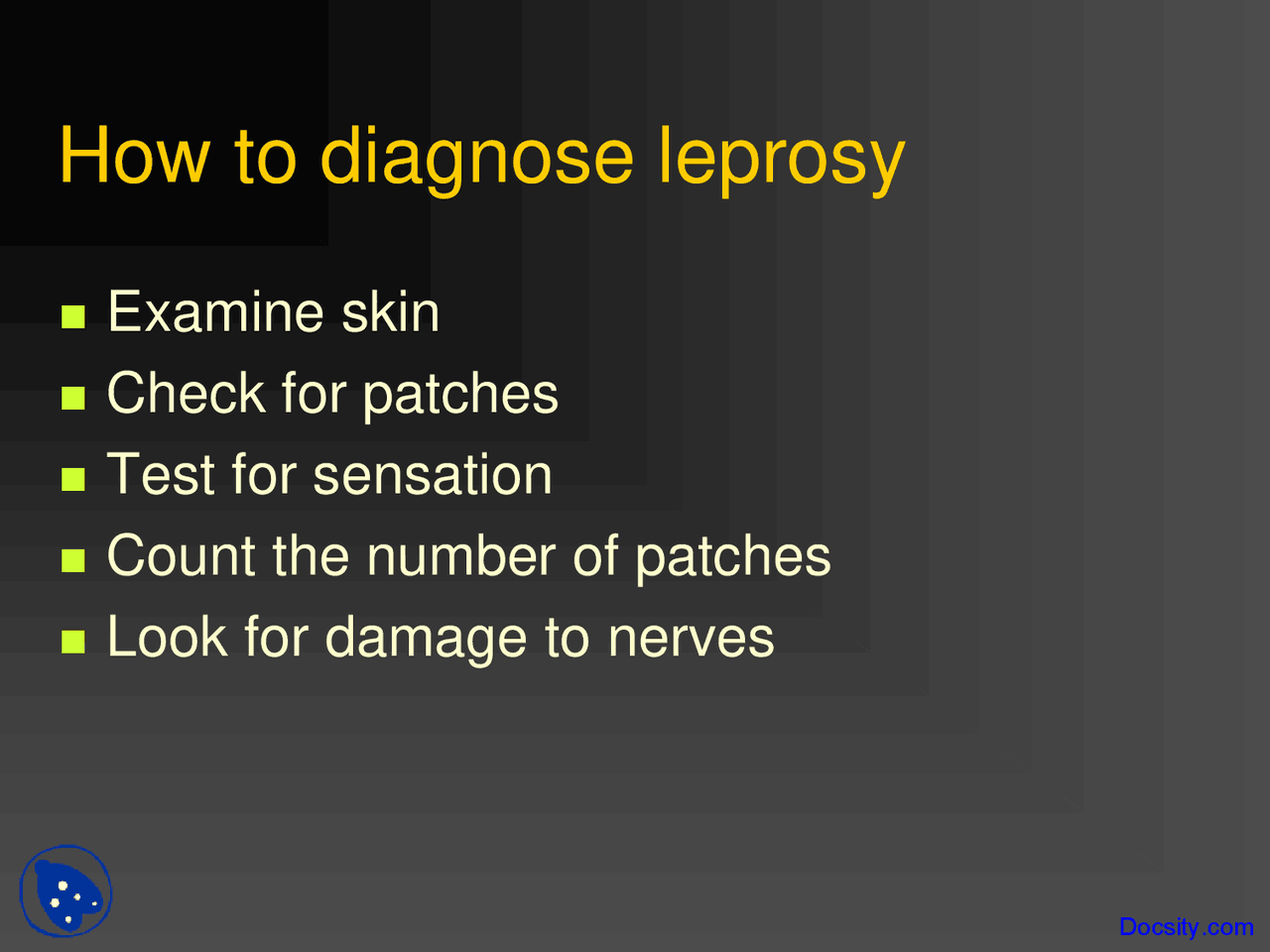Signs of Leprosy - Dermatology - Lecture Slides - Docsity