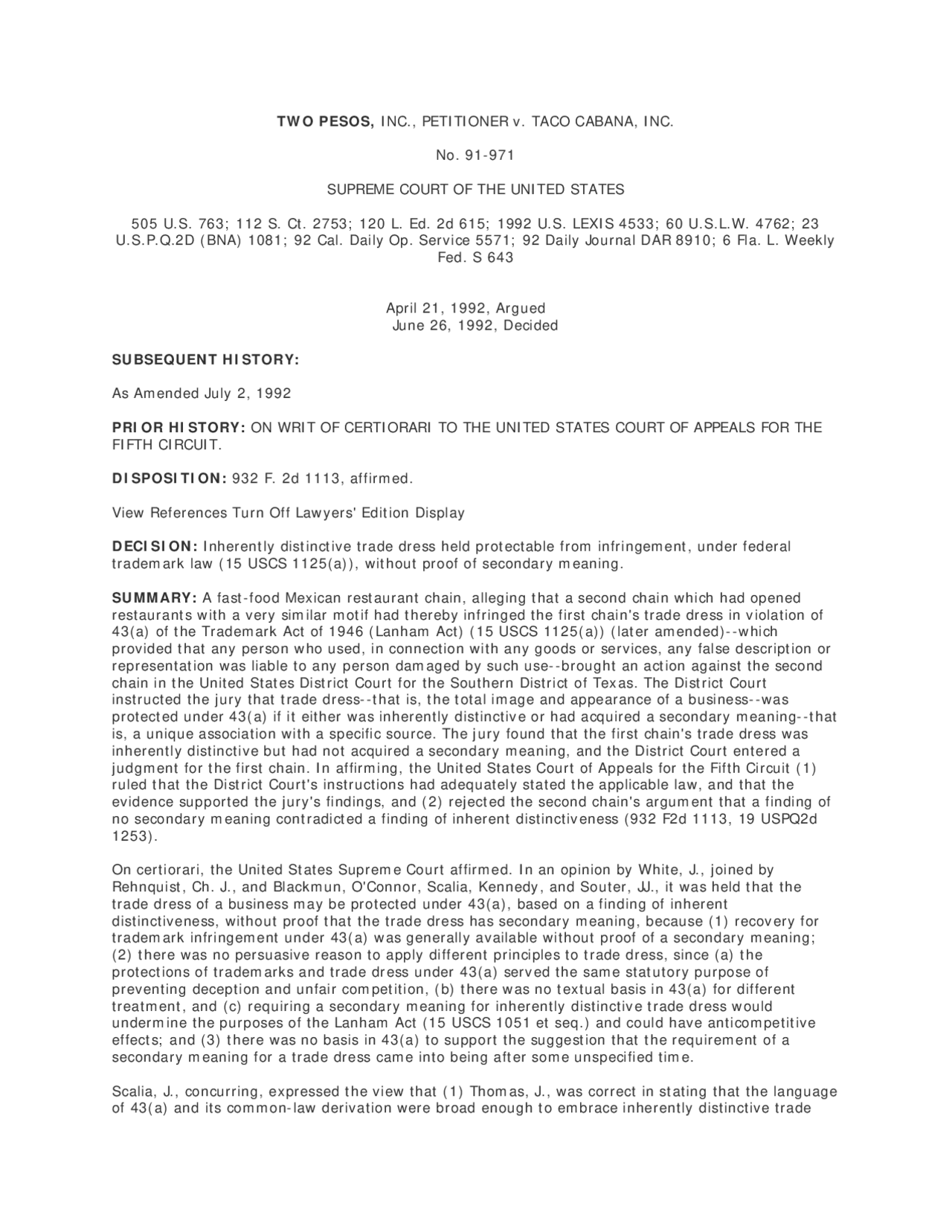 Two Pesos - Law - Case Study - Docsity