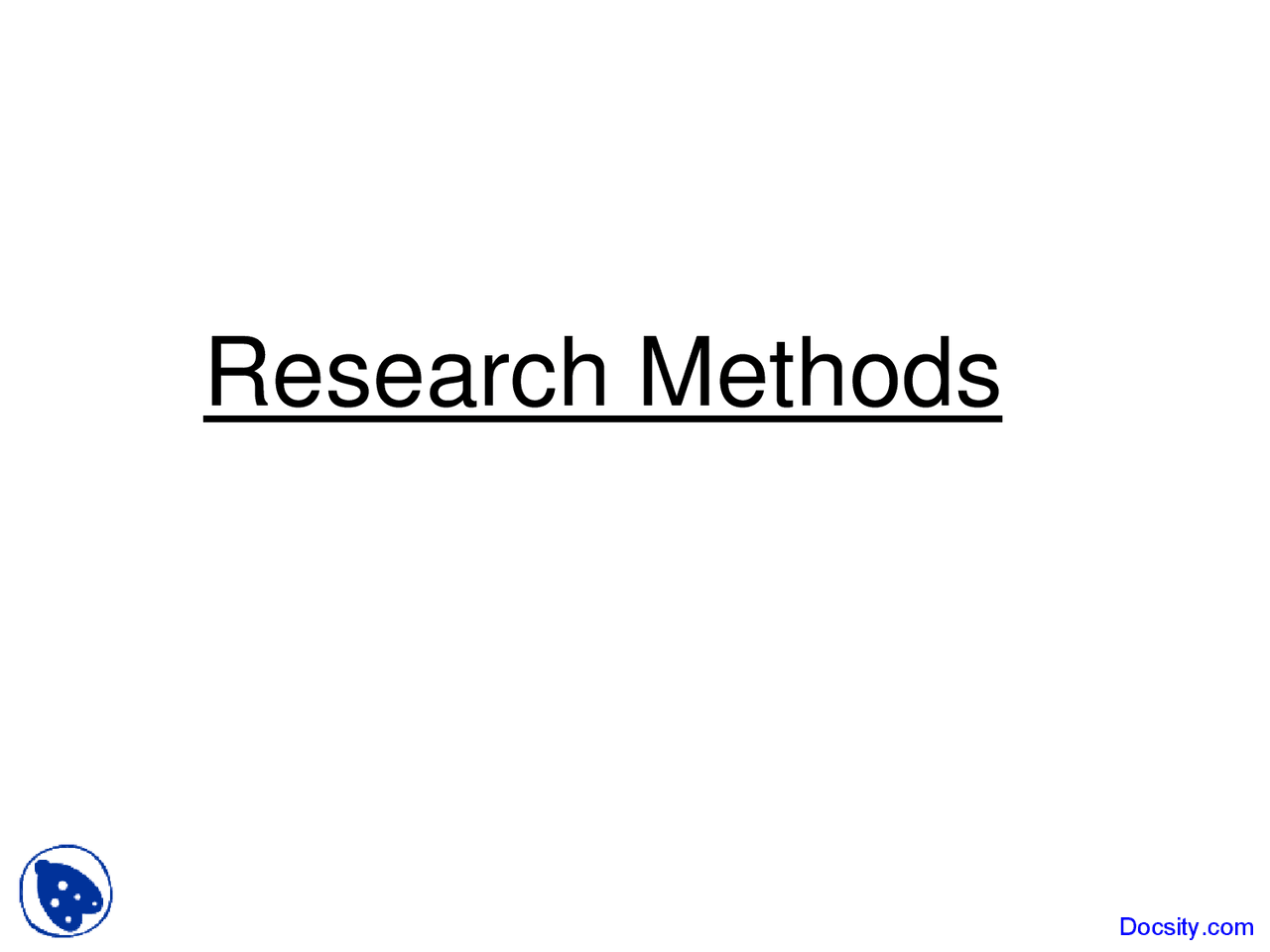 Research Methods General Psychology Lecture Slides Docsity
