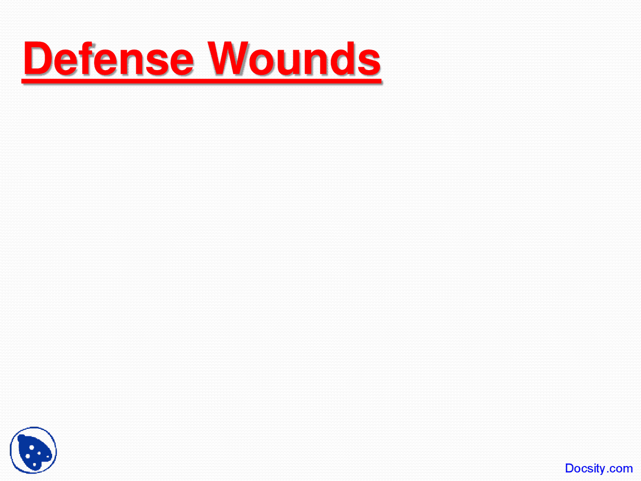 Defense Wounds - Forensic Experiments - Lecture Slides - Docsity