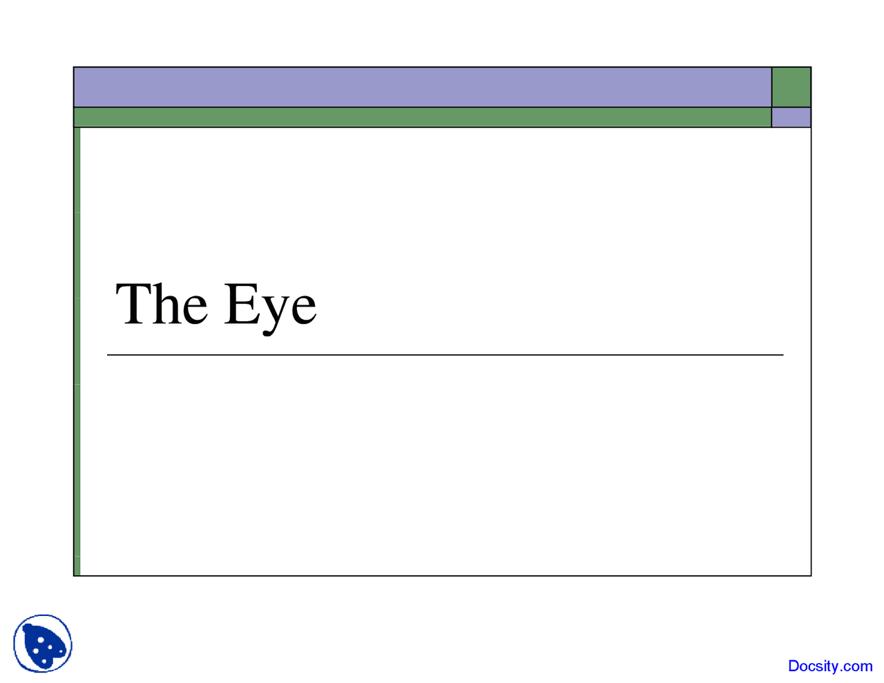 Human Eye Mind Brain And Behaviour Lecture Slides Docsity