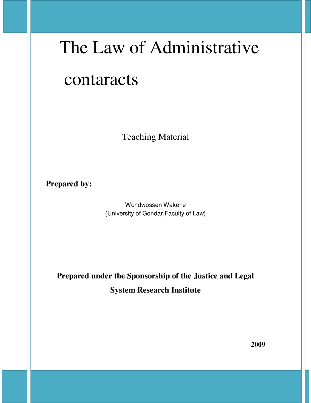 Administrative Contracts - Law - Notes - Docsity