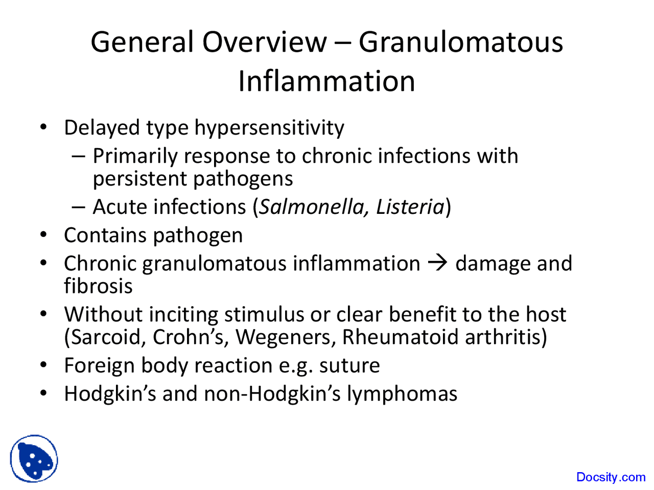 Granulomatous Inflammation Otolaryngology Lecture Slides Docsity