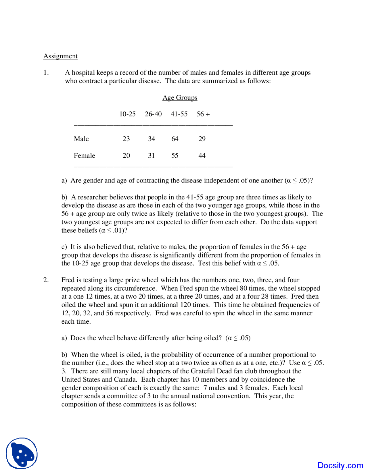 Age Groups - General Psychology - Assignment - Docsity
