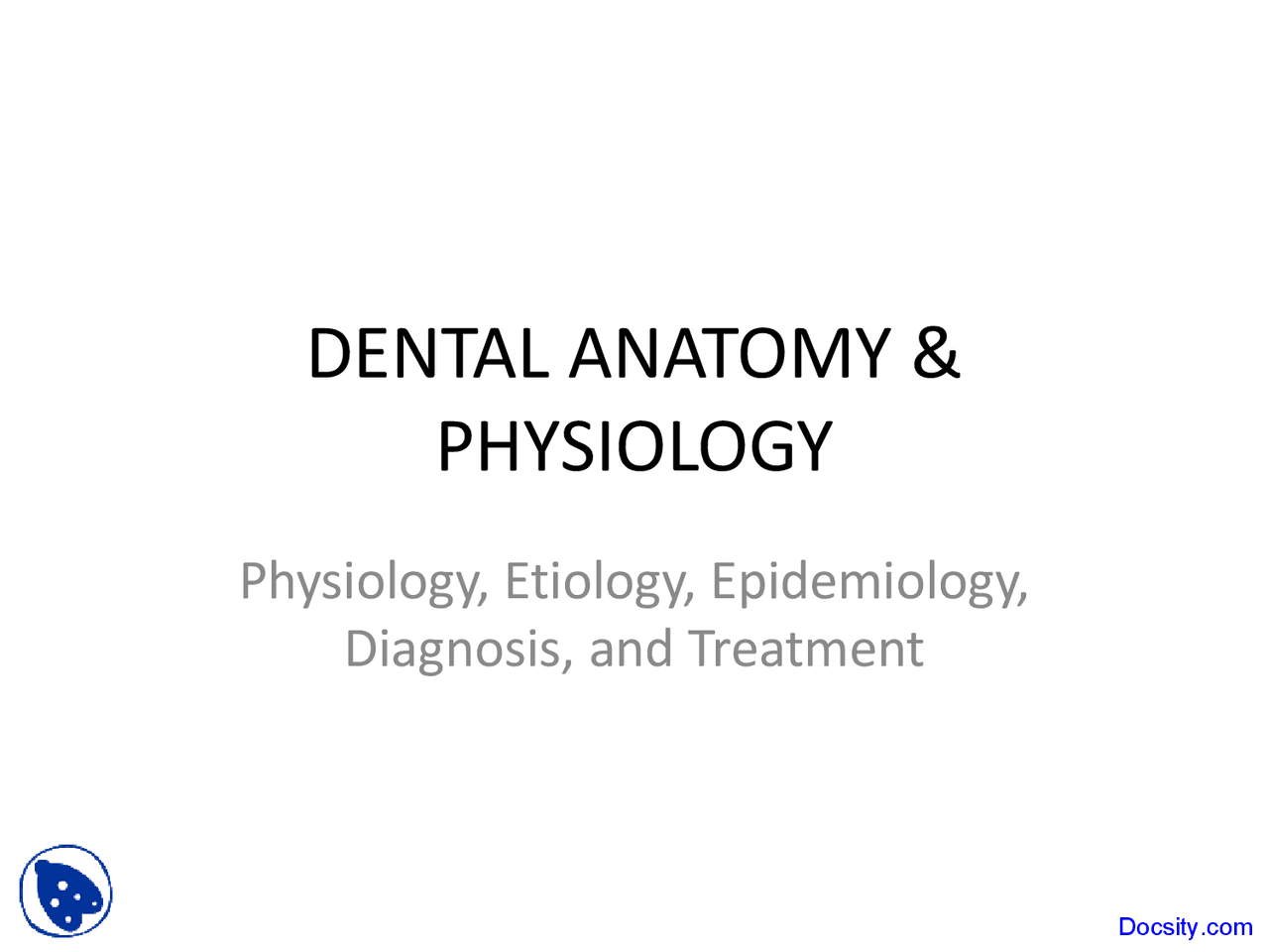 Dental Anatomy and Physiology - Operative Dentistry - Lecture Slides ...
