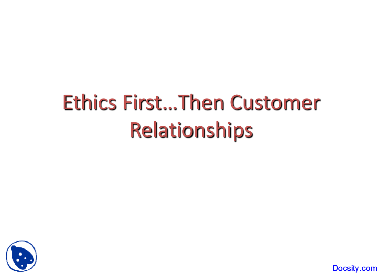 Customer Relationships Psychology Of Selling Lecture Slides Docsity