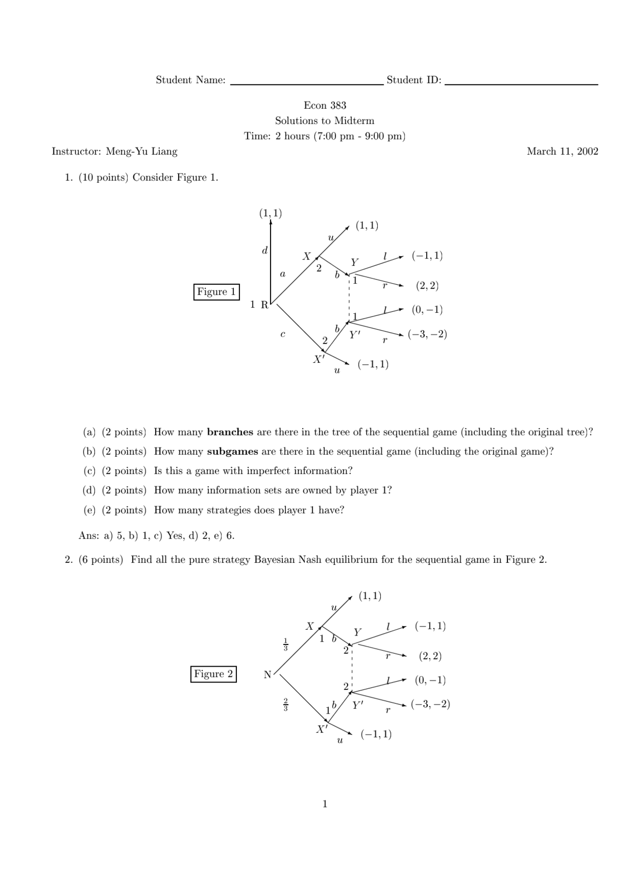 Subgames - Advanced Macroeconomics - Exam | Exams Advanced ...